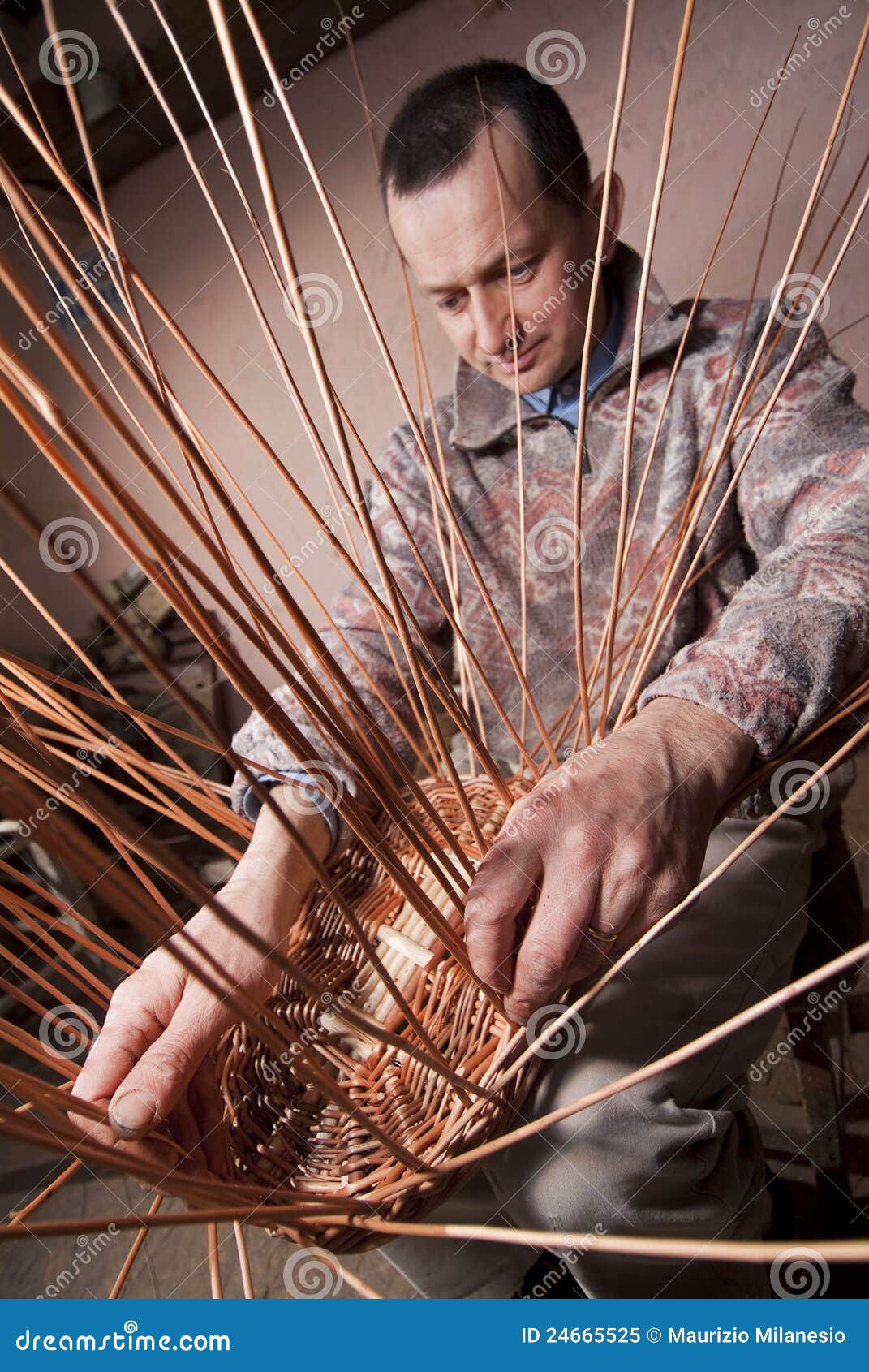 Carpenter weaves rattan stock image. Image of equipment - 24665525