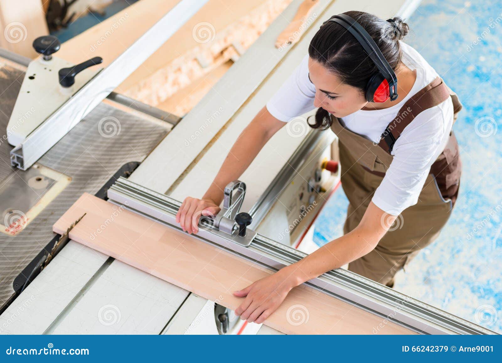 Carpenter Woman Working in Her Workshop Stock Image - Image of people ...