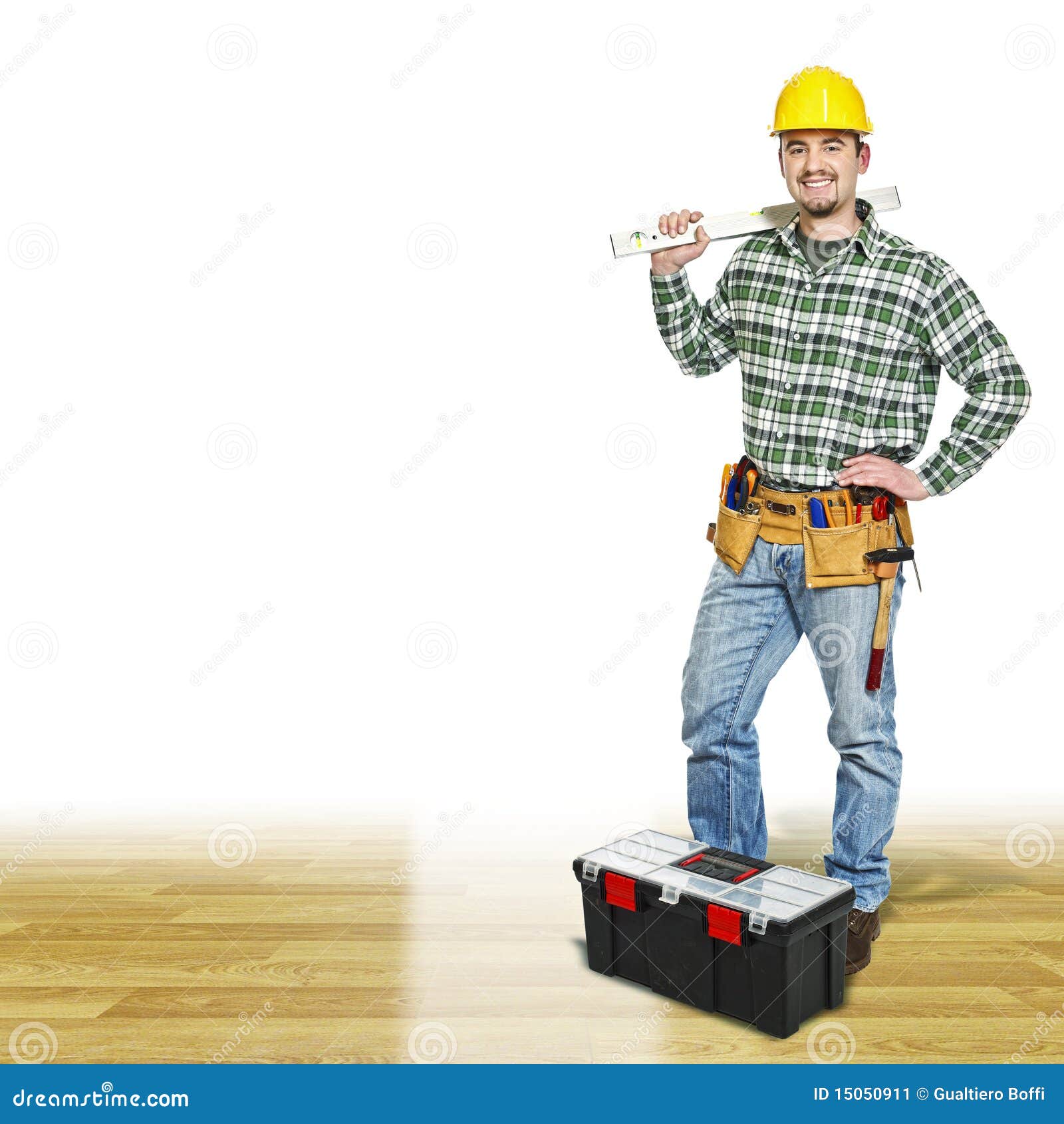 Carpenter on wood floor stock image. Image of wood, repairman - 15050911
