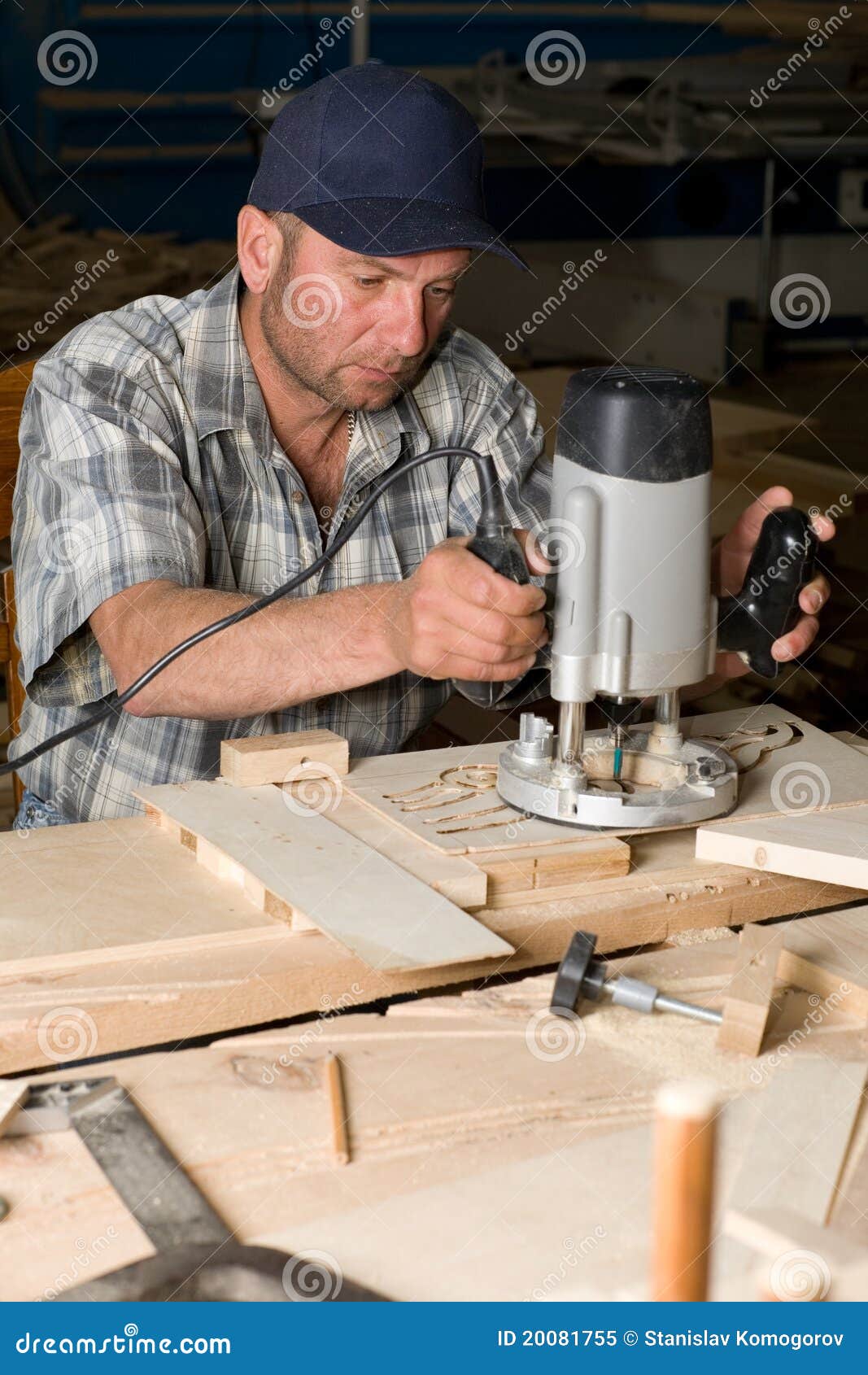 Carpenter in the Woodworking Shop Stock Image - Image of manual ...