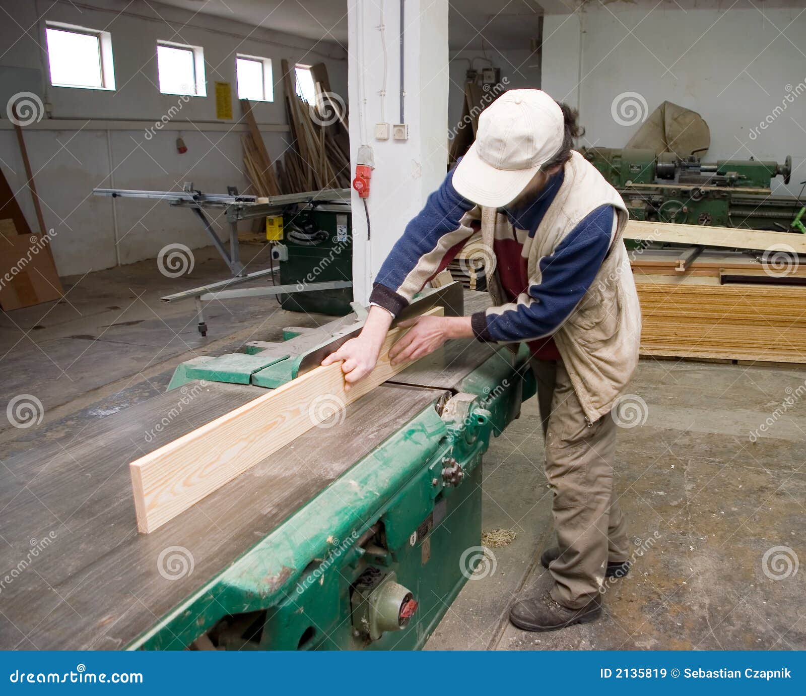 Carpenter at work. stock image. Image of craftsman, inside - 2135819
