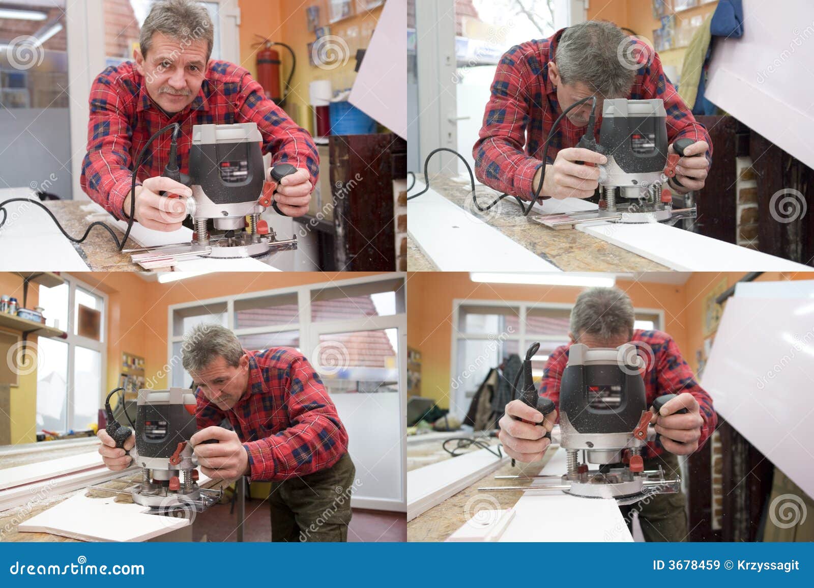 Carpenter at work stock image. Image of cutting, milling - 3678459