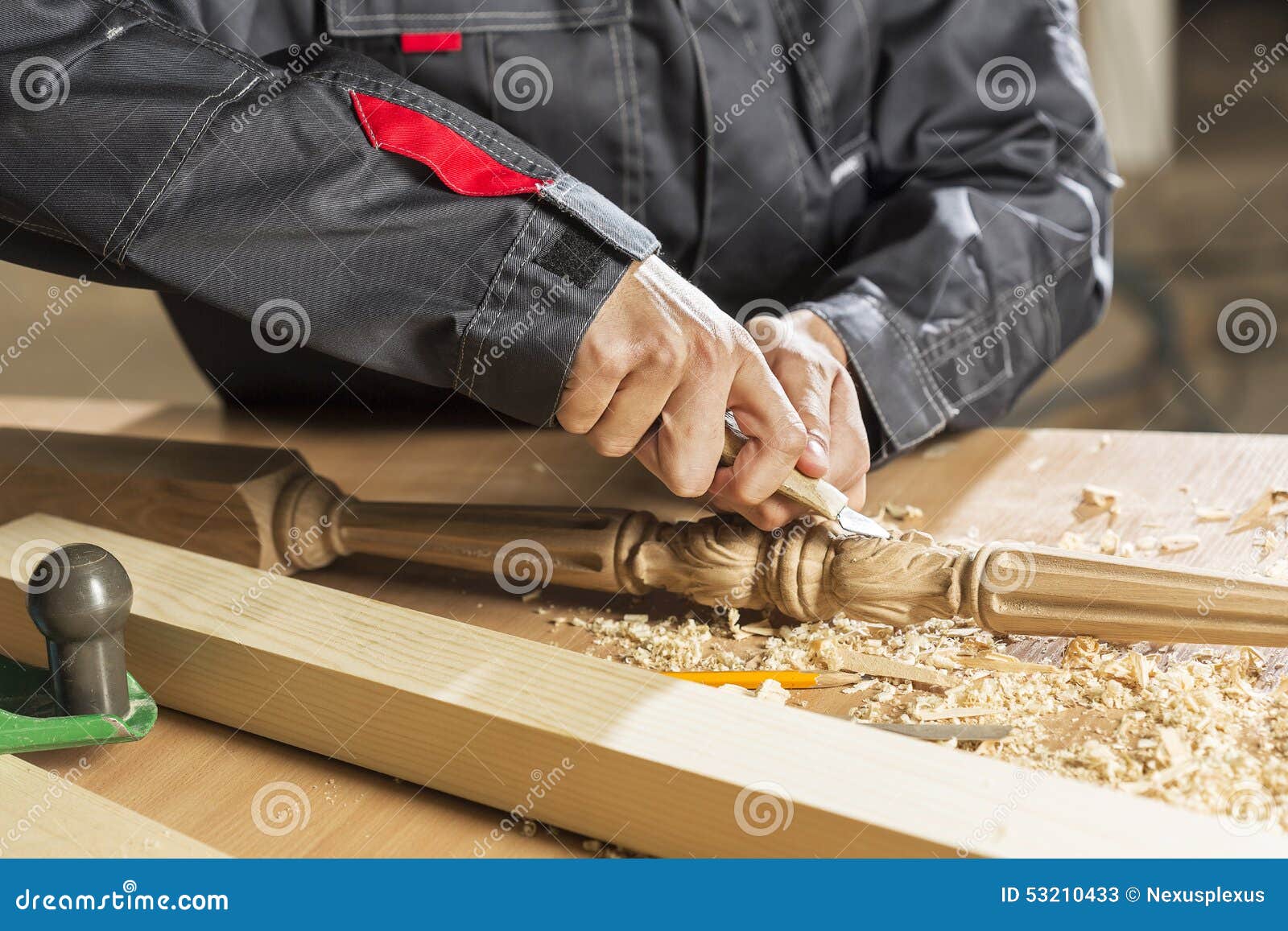 Carpenter at work stock image. Image of joiner, lumber - 53210433
