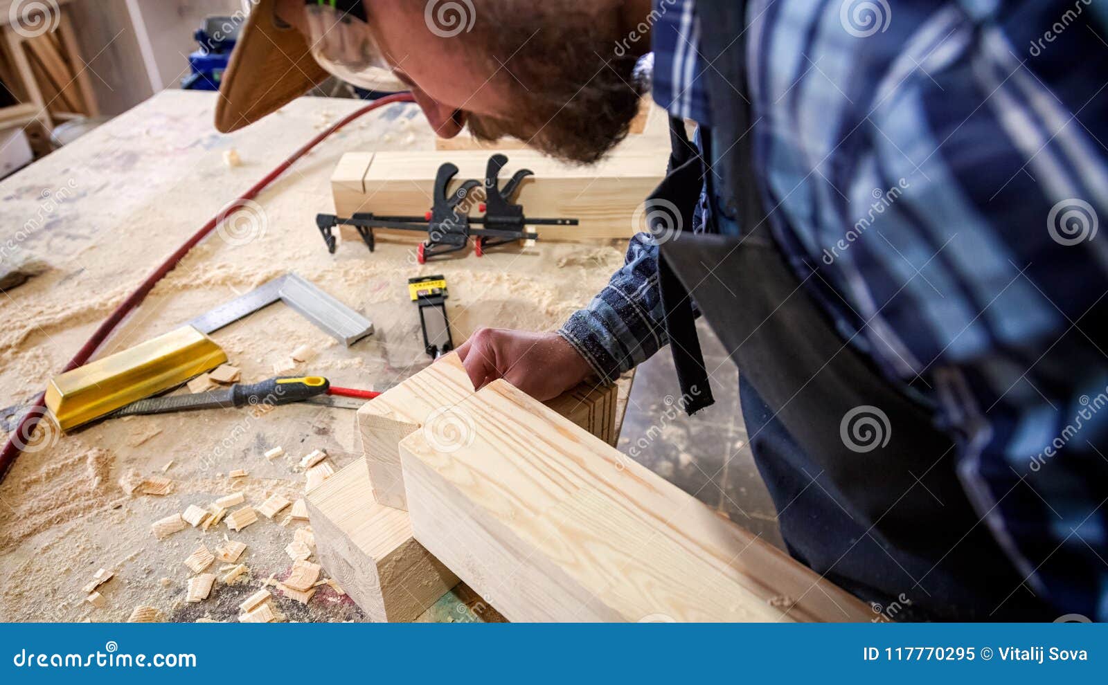 Experienced Carpenter in Workshop Stock Image - Image of profession ...