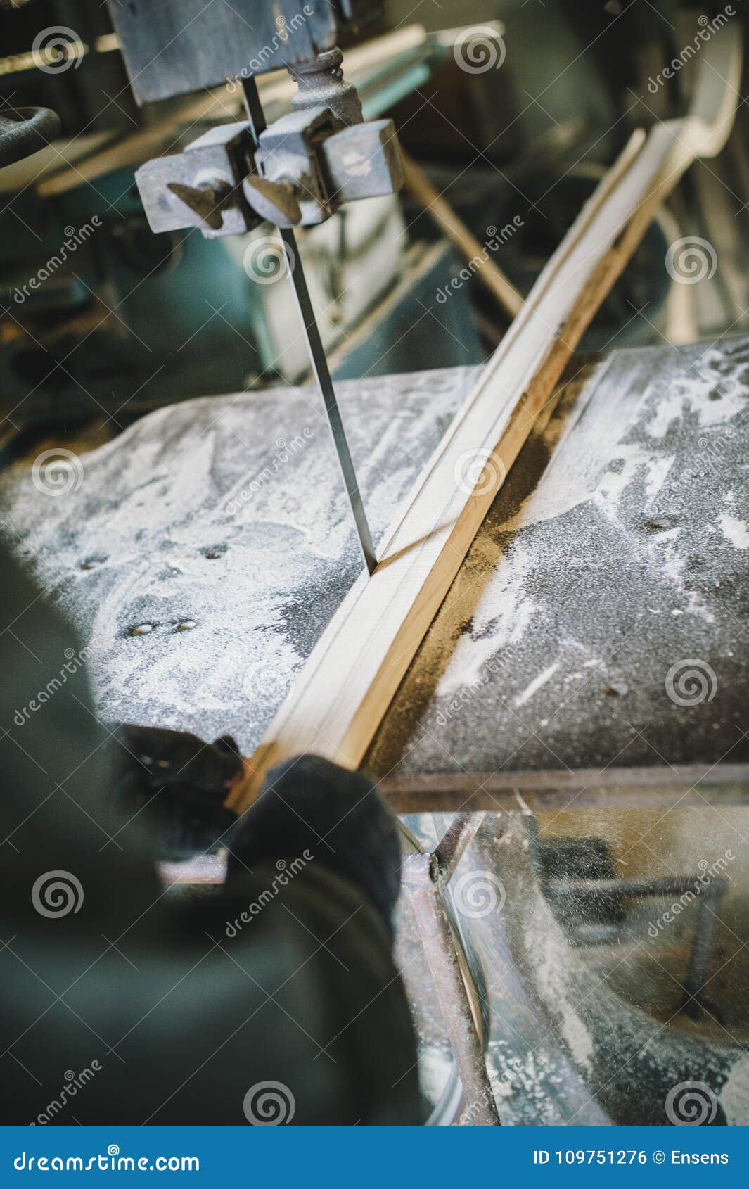 Carpenter at Work in His Atelier Works Wood by Creating Objects Stock ...