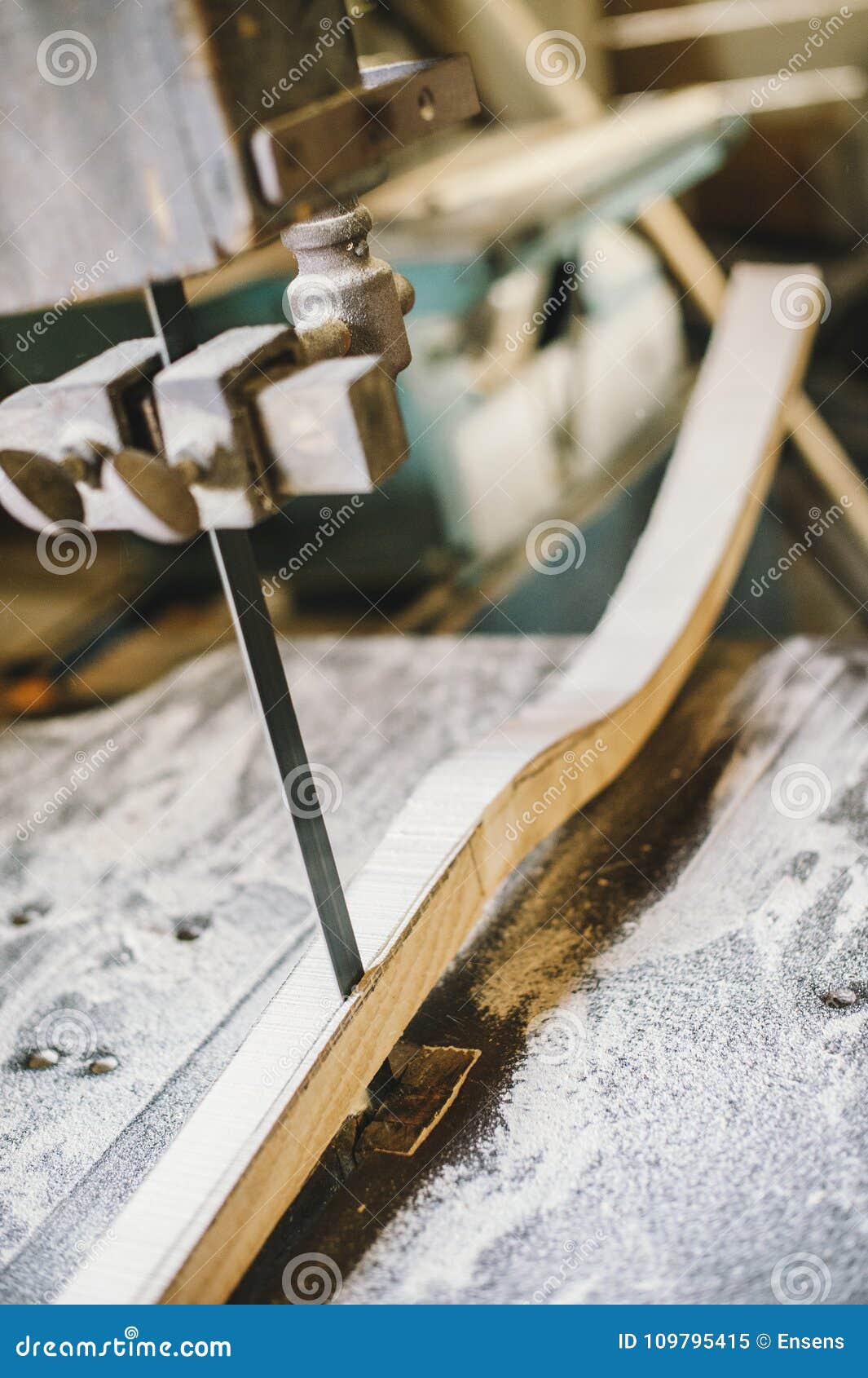 Carpenter at Work in His Atelier Works Wood by Creating Objects Stock ...