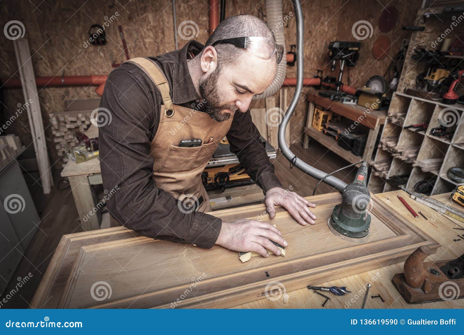 Carpenter at work stock photo. Image of artisan, people - 136619590