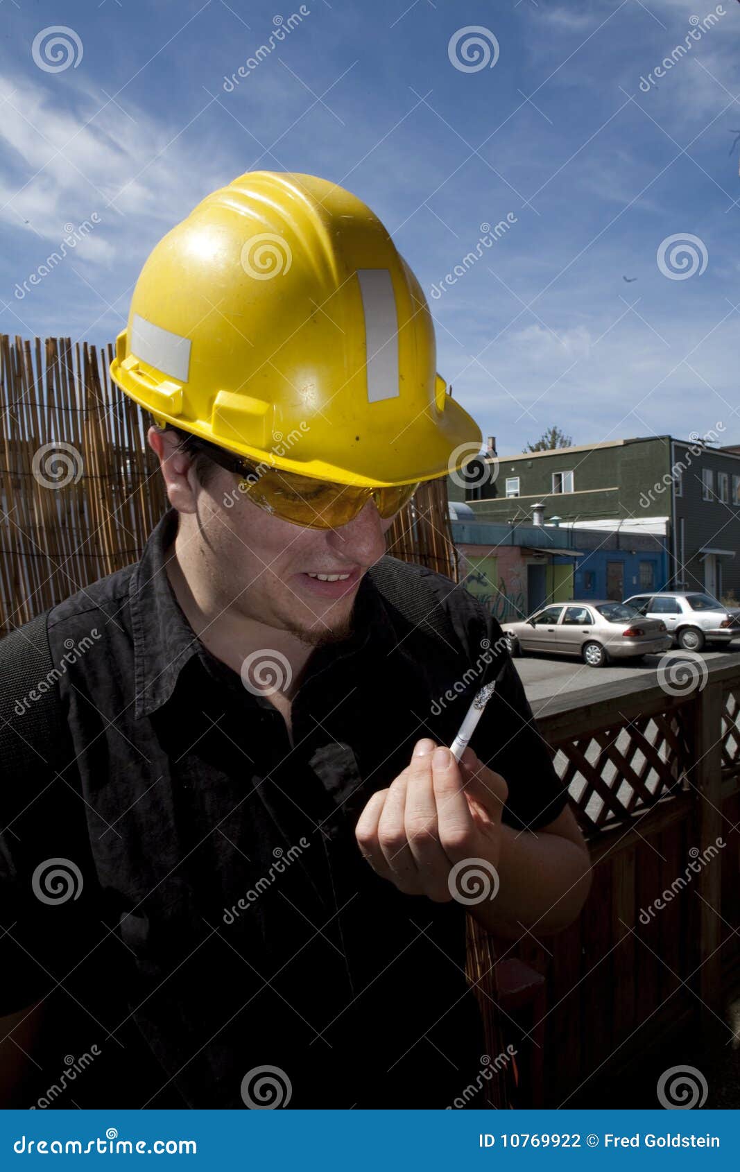 Carpenter at work smoking stock photo. Image of hammer - 10769922