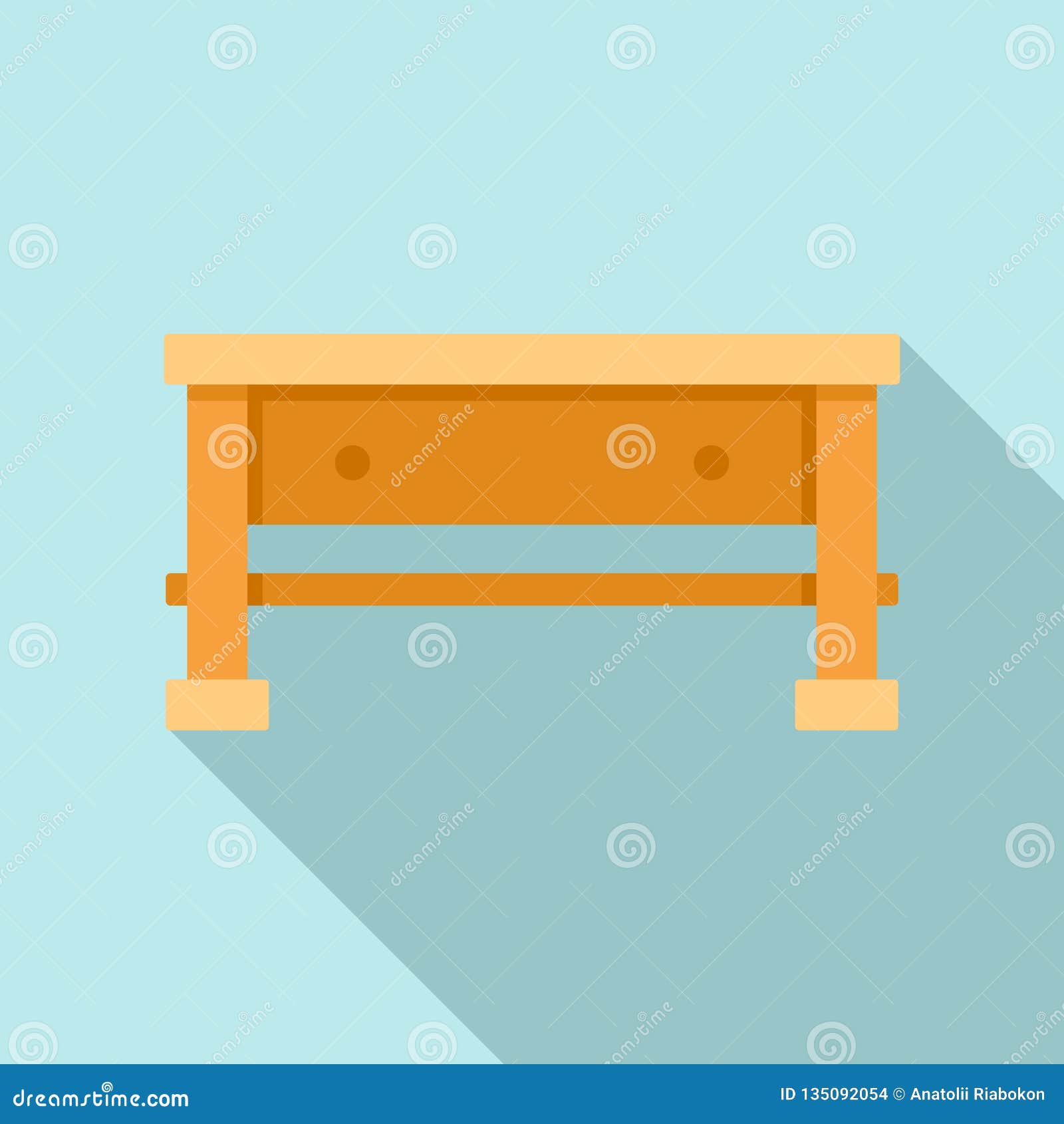 Carpenter Work Table Icon, Flat Style Stock Vector - Illustration of ...