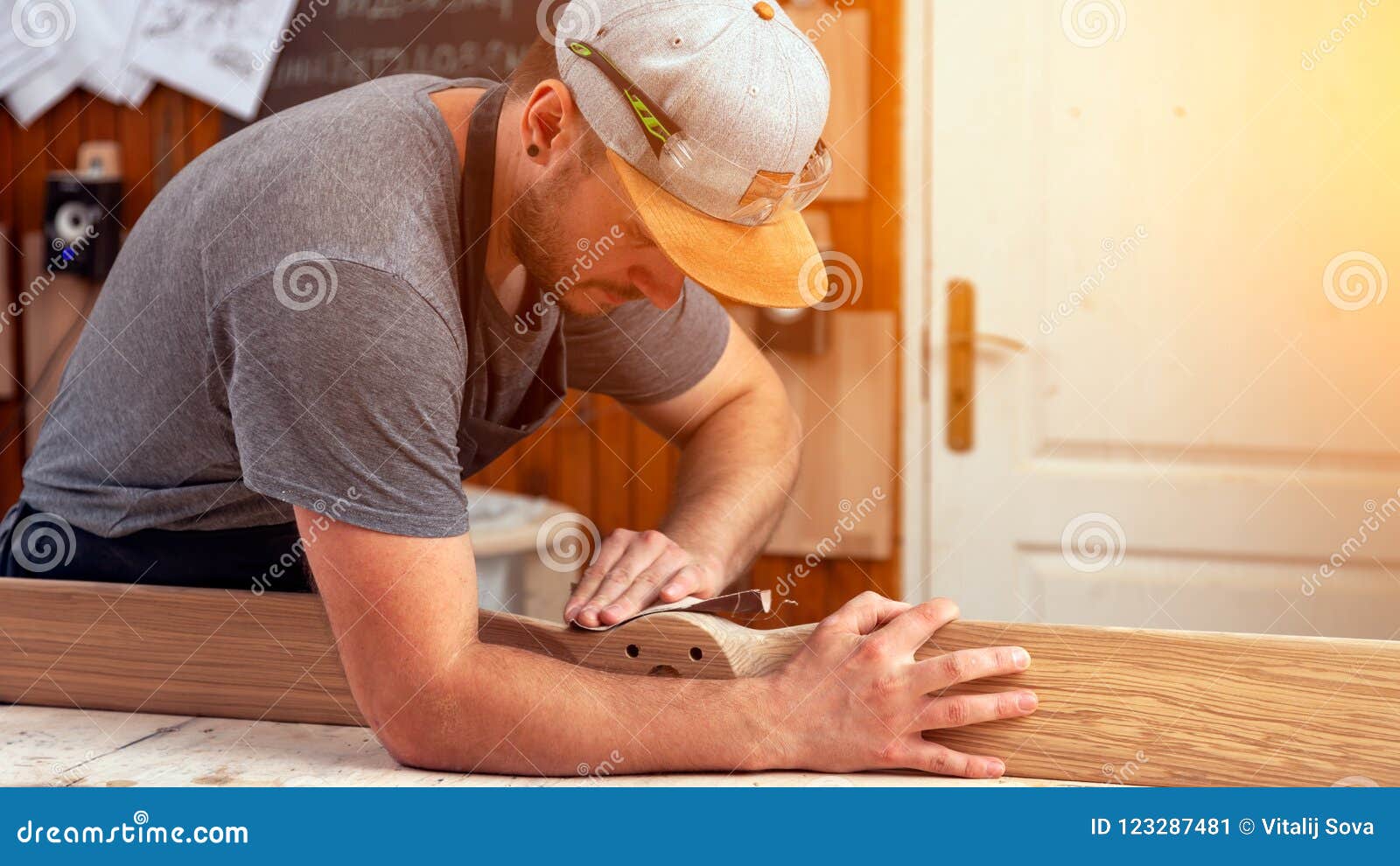 Carpenter work with wooden stock image. Image of carpenter - 123287481