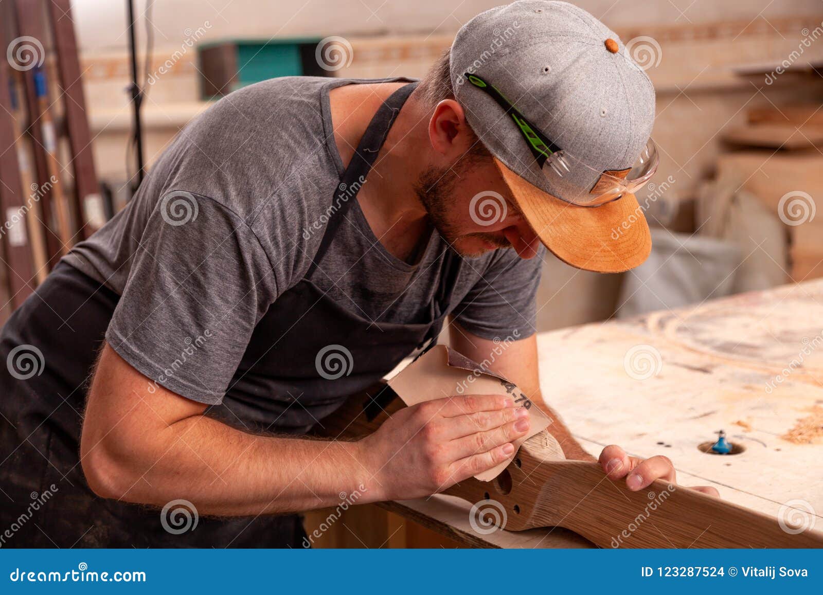 Carpenter work with wooden stock photo. Image of paper - 123287524