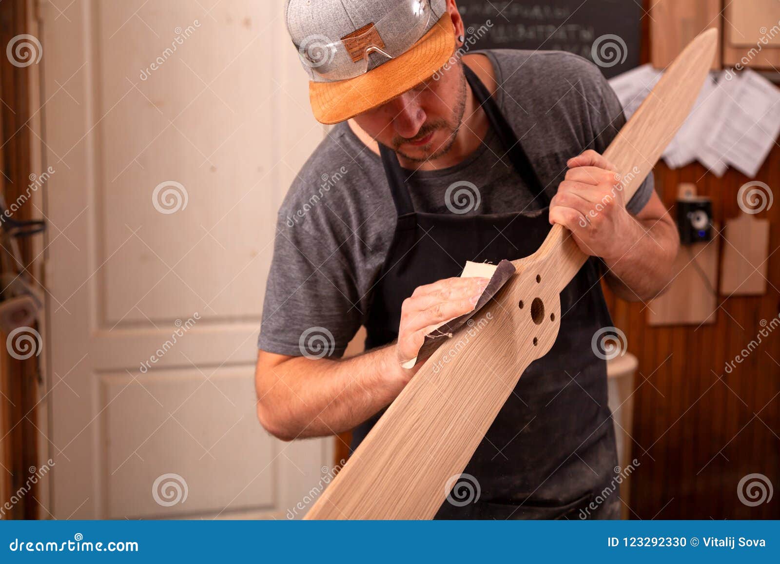 Carpenter work with wooden stock photo. Image of professional - 123292330