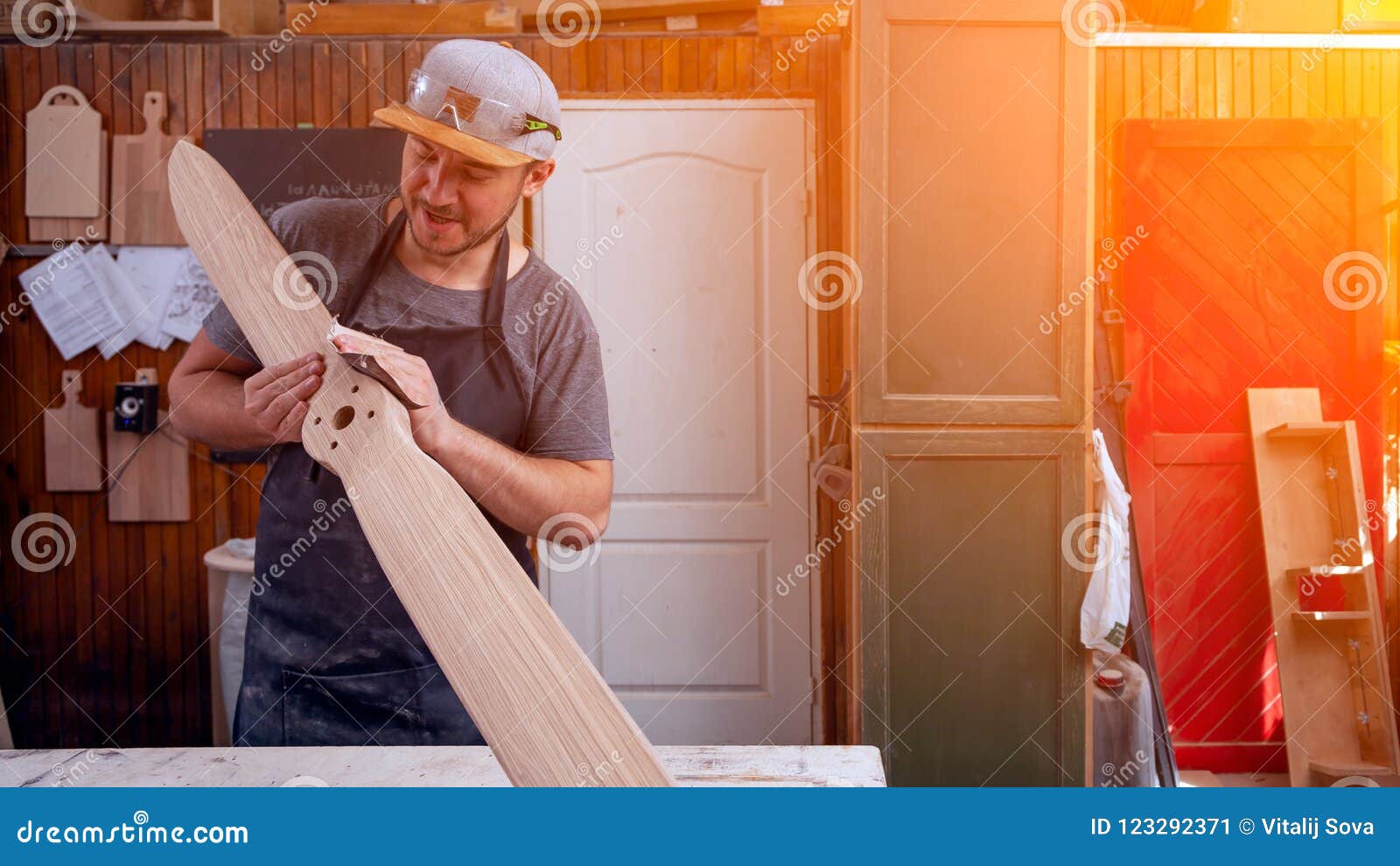 Carpenter work with wooden stock image. Image of handmade - 123292371