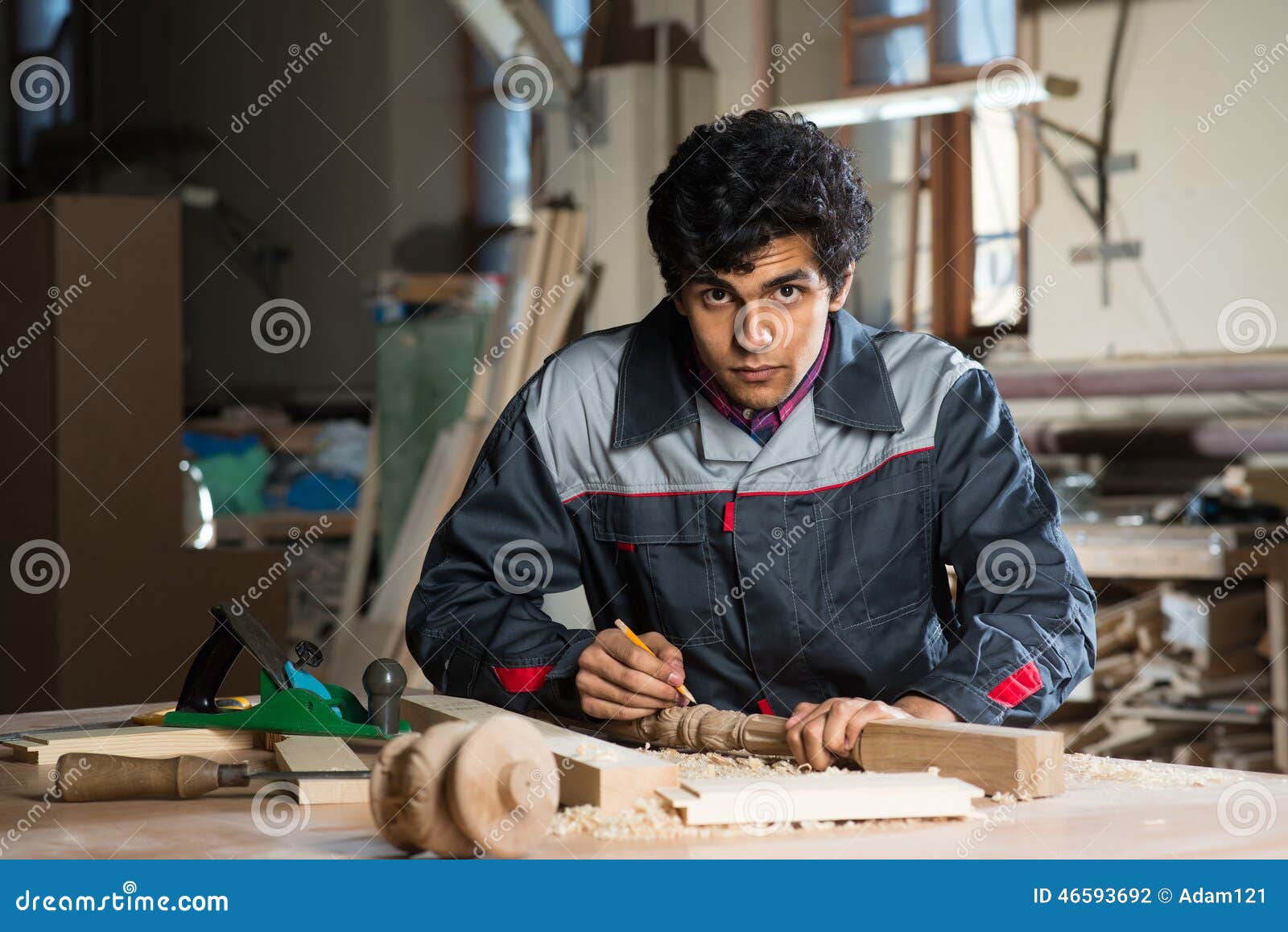 Carpenter at work stock photo. Image of craft, dust, carpentry - 46593692