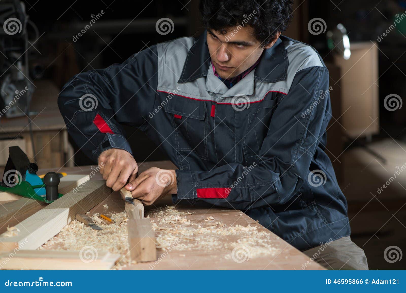 Carpenter at work stock photo. Image of italian, dust - 46595866