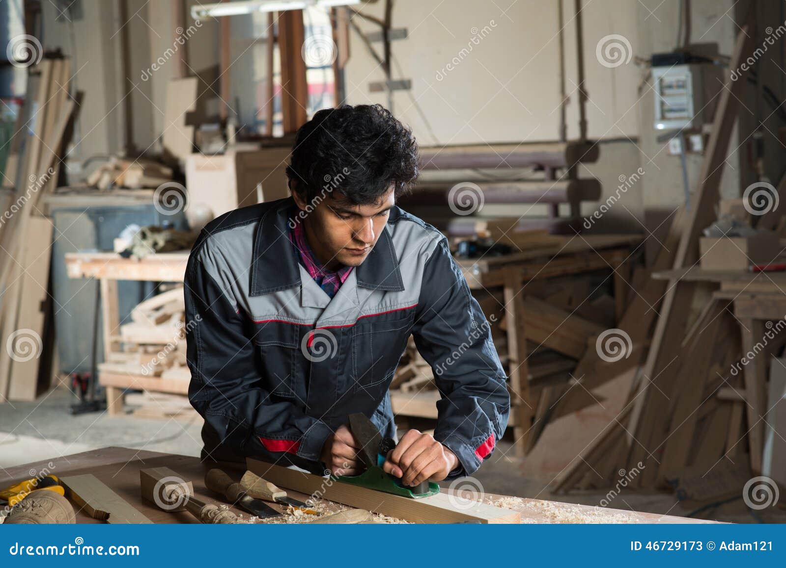 Carpenter at work stock image. Image of italian, lumber - 46729173