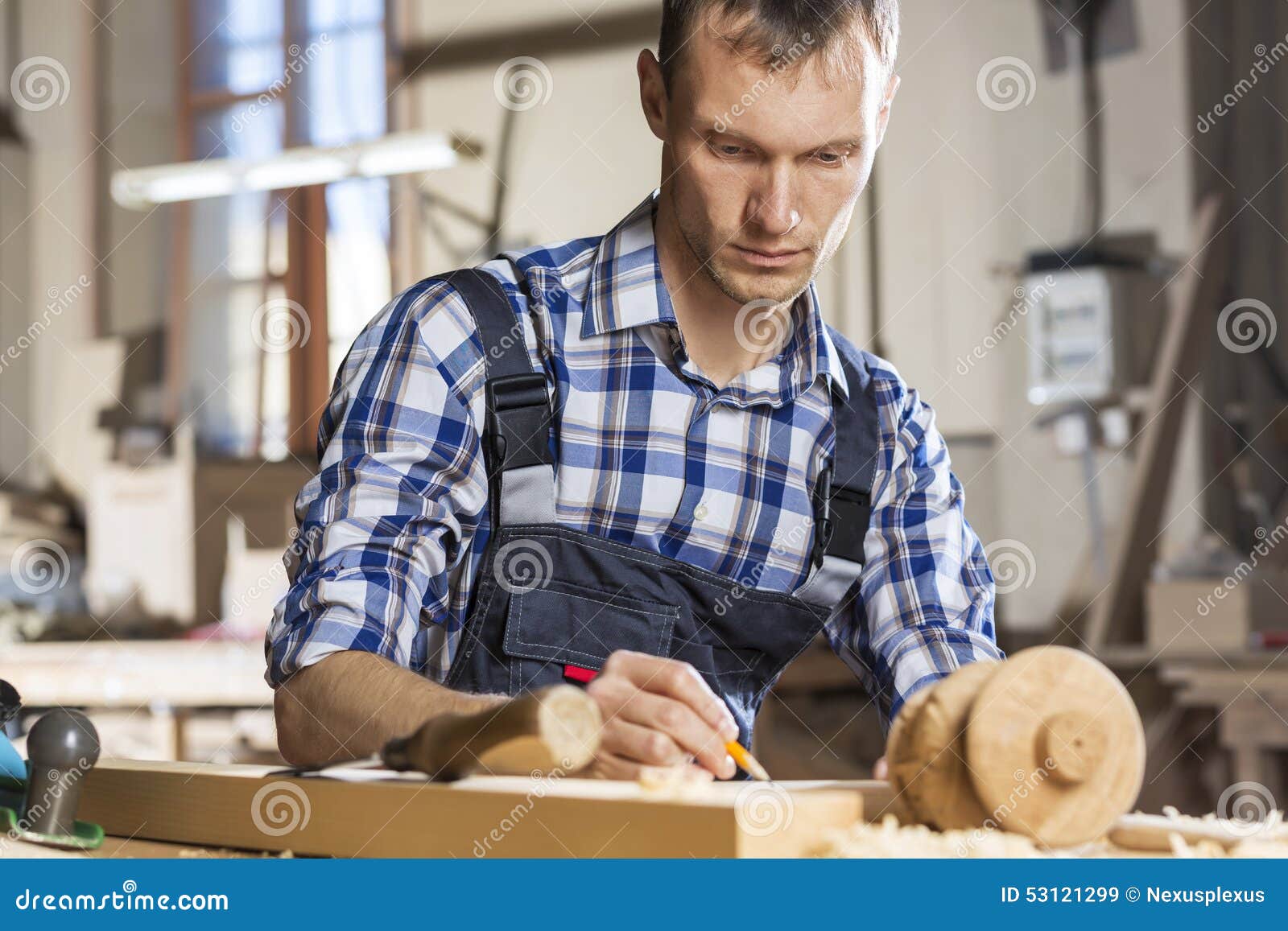 Carpenter at work stock image. Image of carving, timber - 53121299