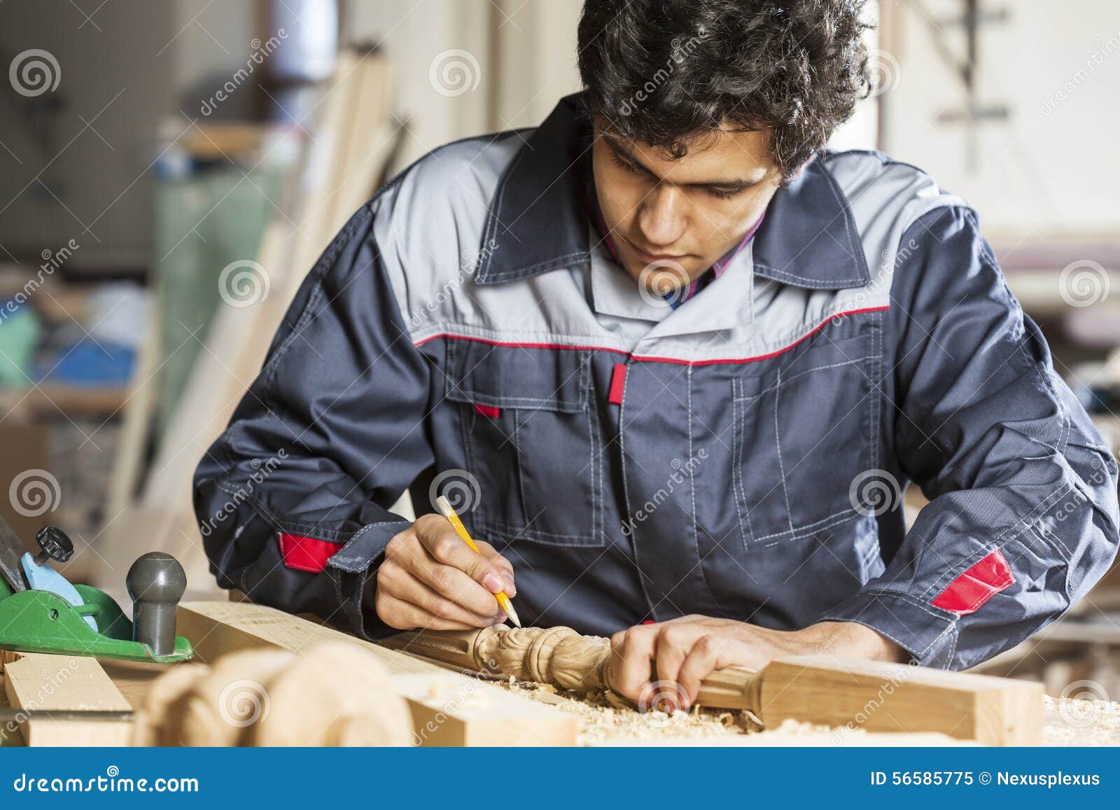 Carpenter at work stock image. Image of lumber, handmade - 56585775