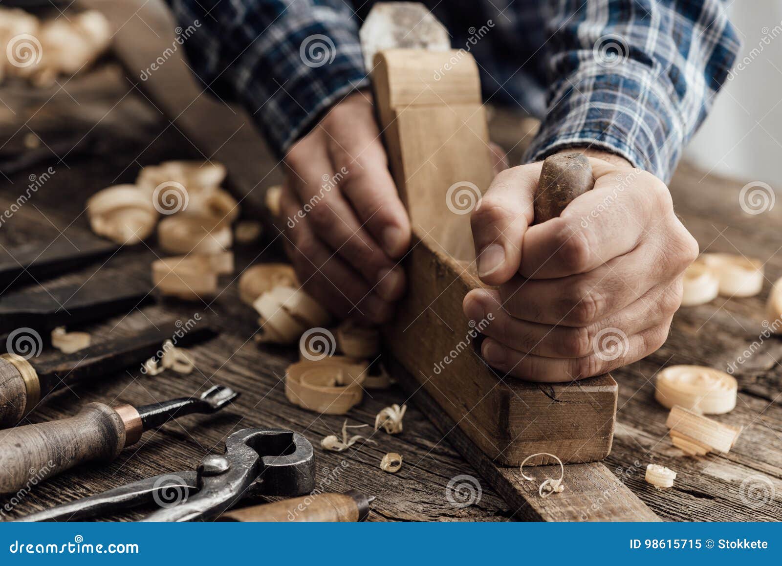 Carpenter working stock image. Image of manual, lumber - 98615715