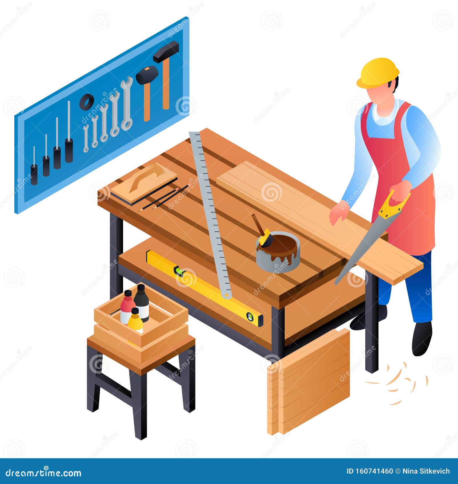 Cartoon carpentry animation desk - festjery