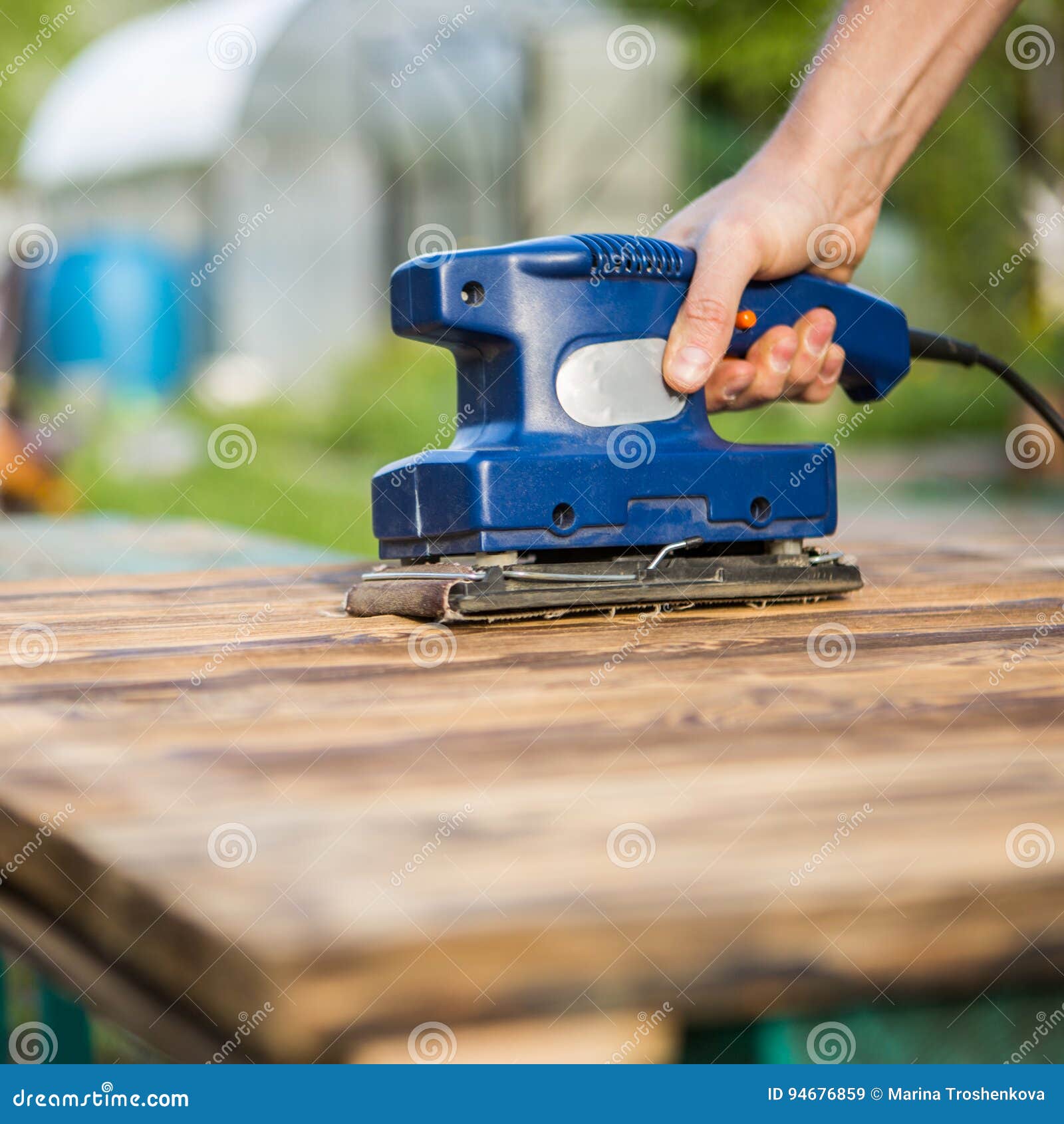 Carpenter Working on Grinding Machine Stock Image - Image of cable ...