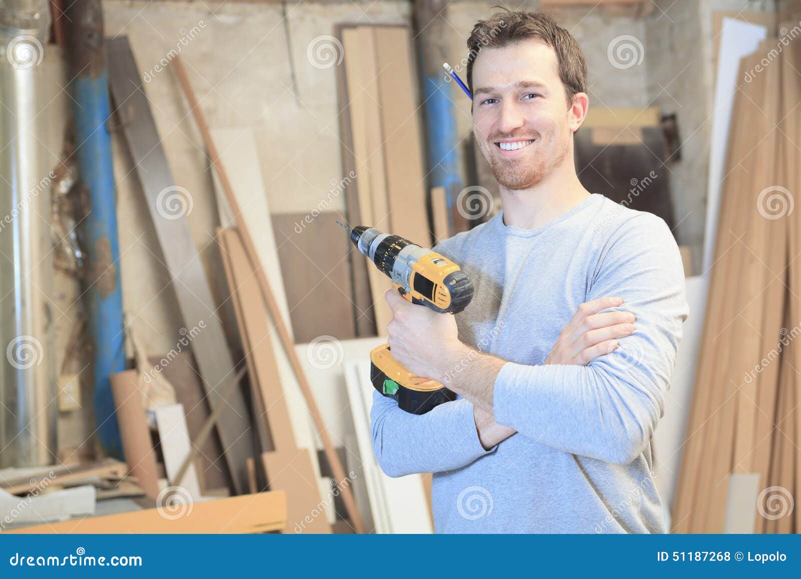 A Carpenter Working Hard at the Workshop Stock Photo - Image of ...