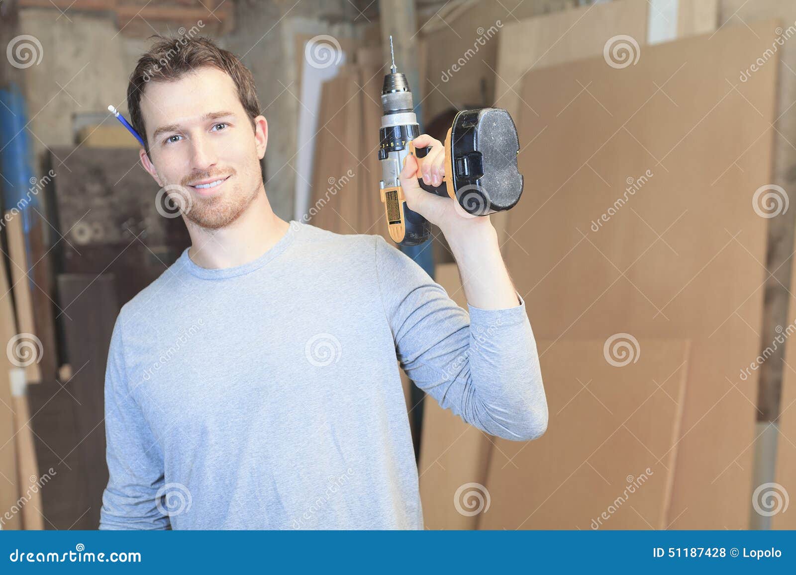 A Carpenter Working Hard at the Workshop Stock Photo - Image of ...