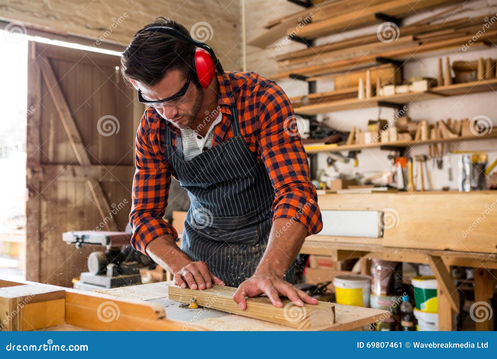 Carpenter Working on His Craft Stock Image - Image of project, male ...
