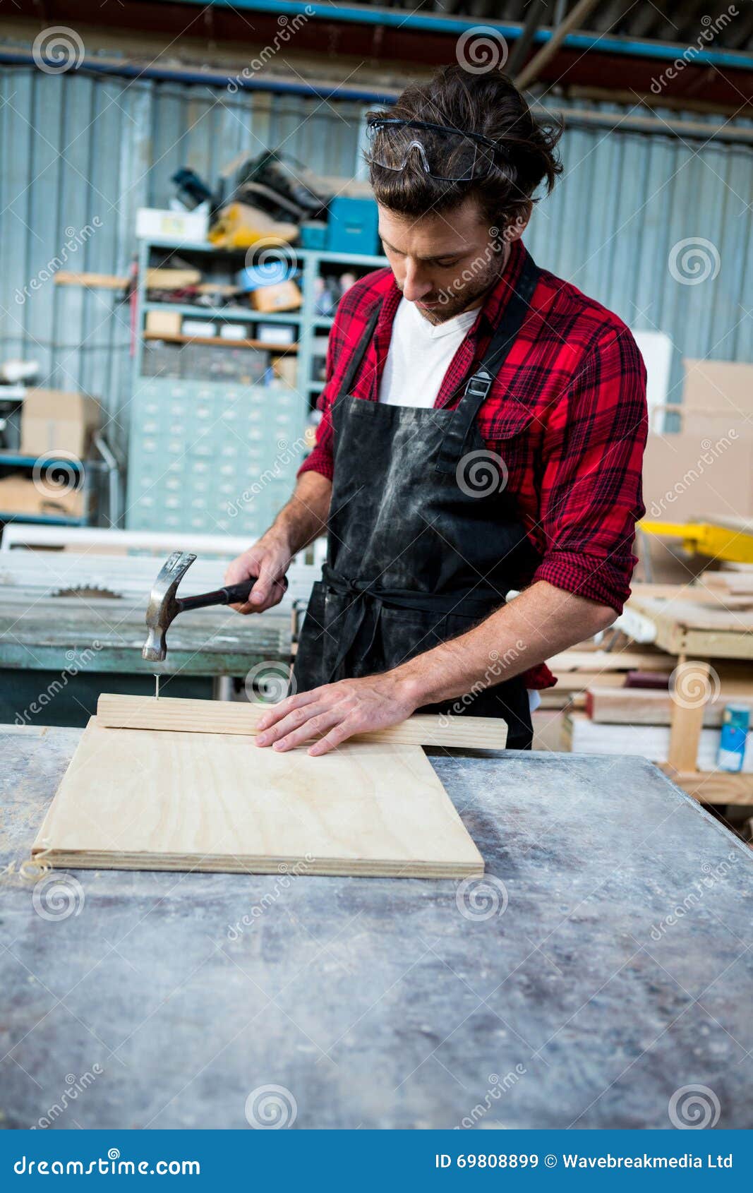 Carpenter Working on His Craft Stock Image - Image of maintenance ...