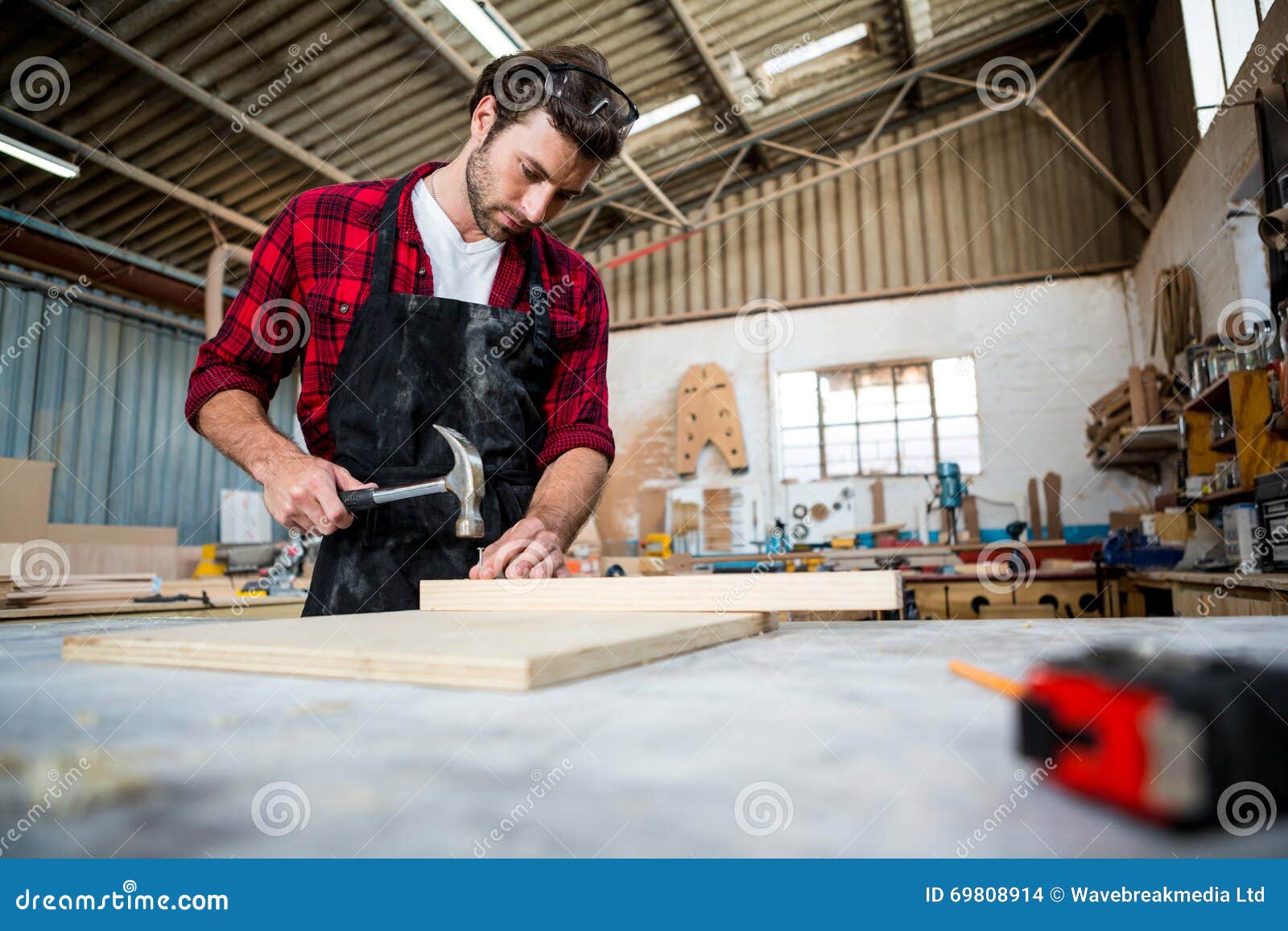 Carpenter Working on His Craft Stock Photo - Image of dust, attentively ...