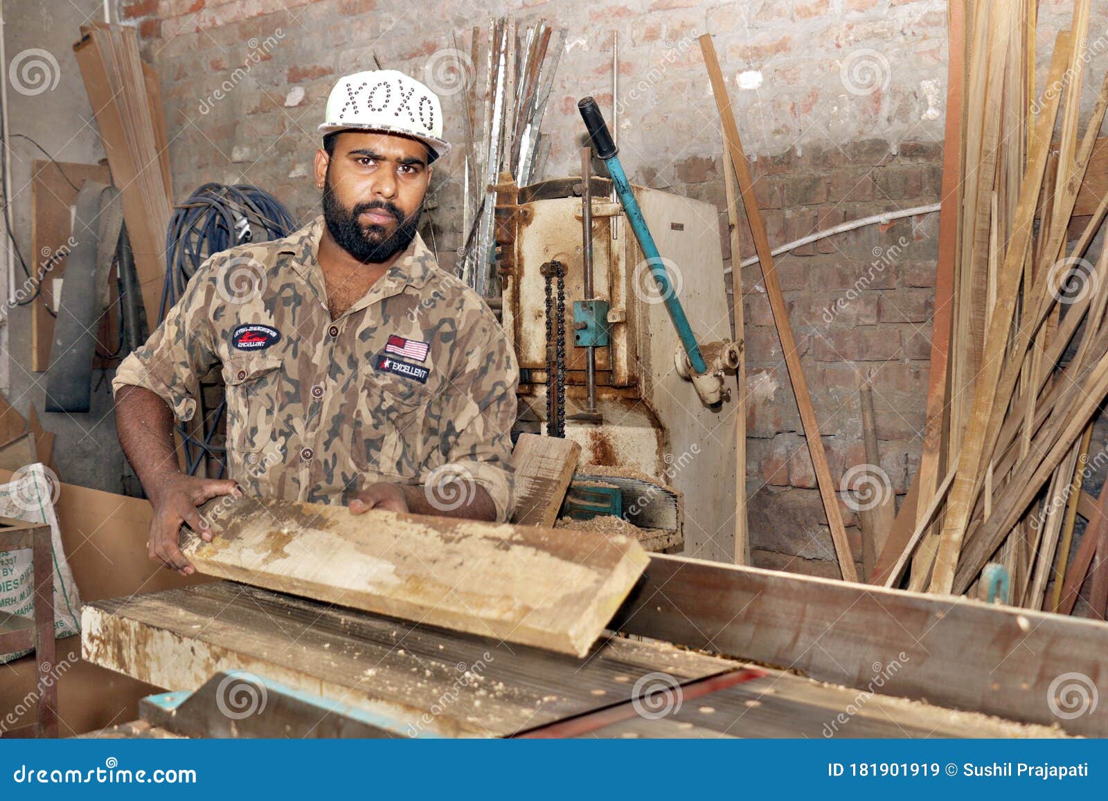 A Carpenter Working on His Work Station Editorial Stock Image - Image ...