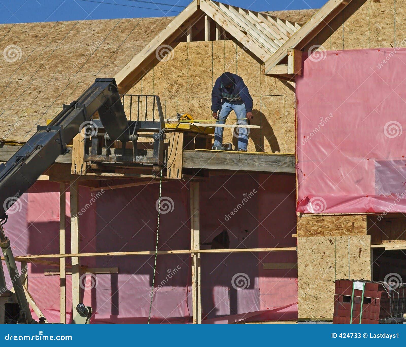 Carpenter Working on lift stock image. Image of nails, subdivision - 424733