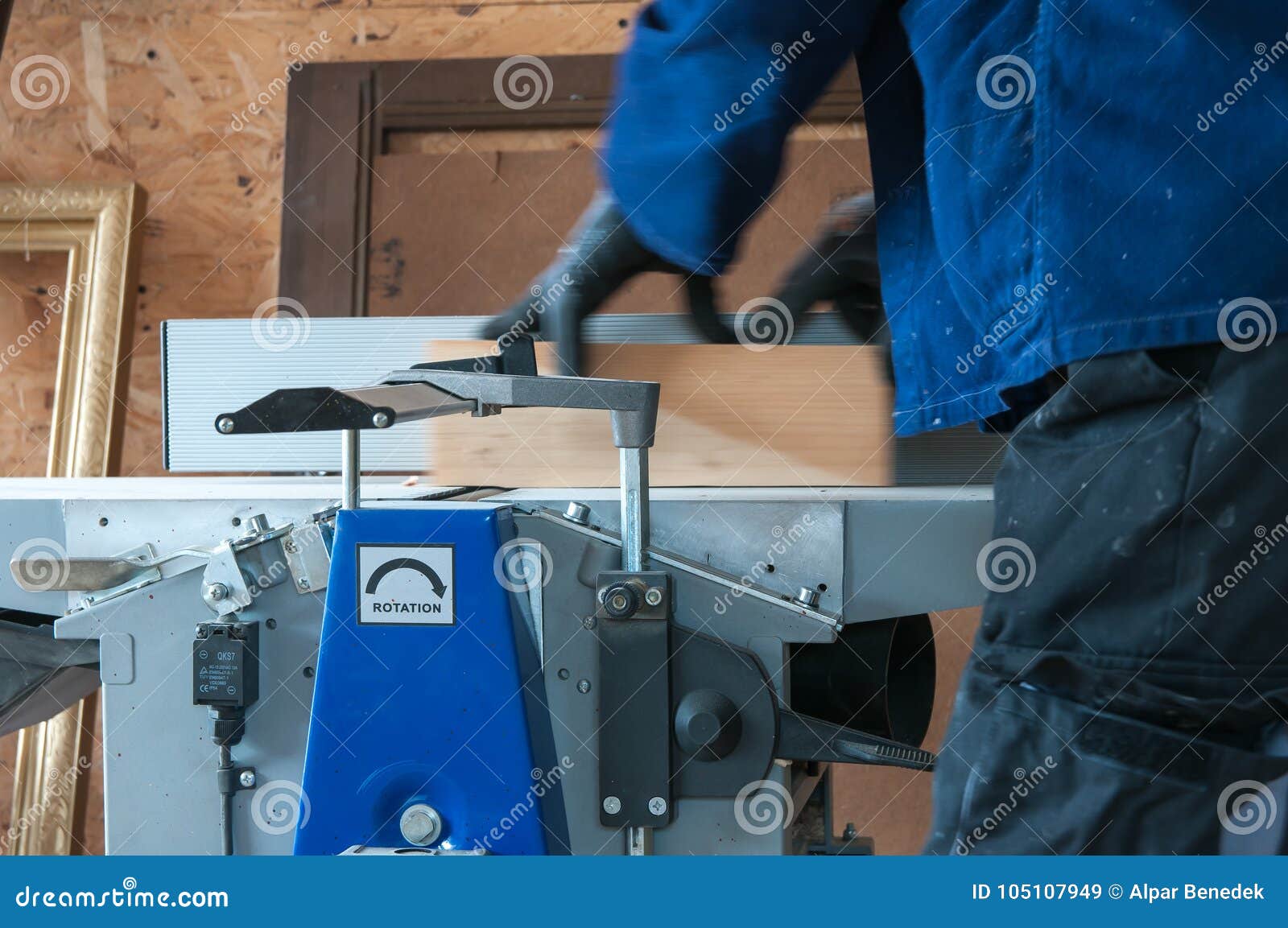 Carpenter Working on the Wood Planer . Stock Image - Image of cutter ...