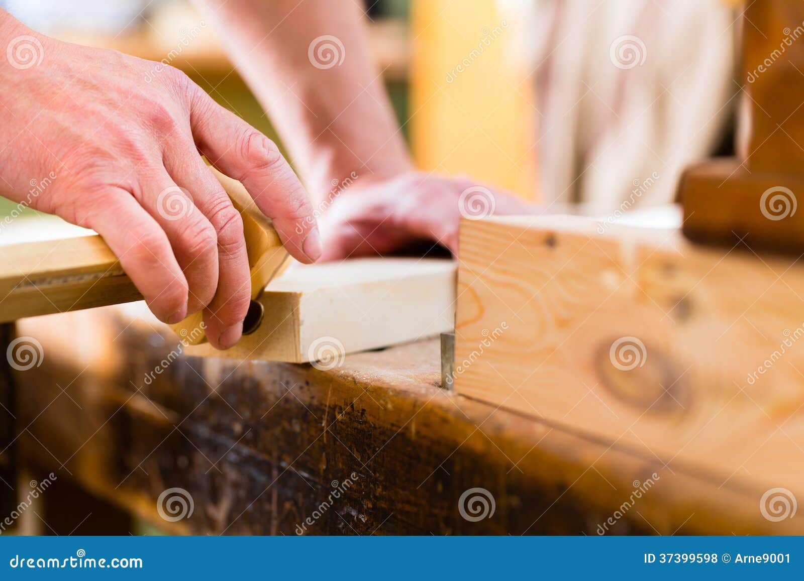 Carpenter with Workpiece in Carpentry Stock Photo - Image of craft ...