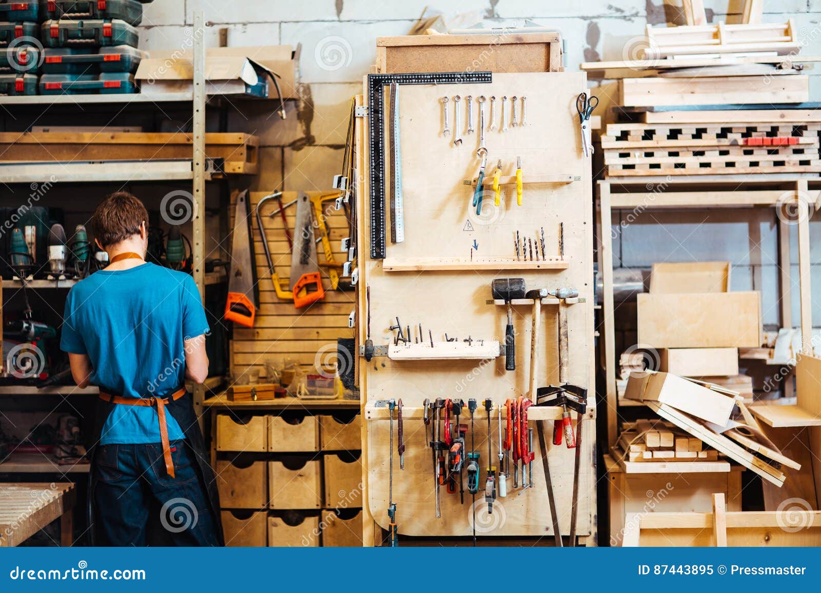 Carpenter in workroom stock image. Image of selfemployed - 87443895