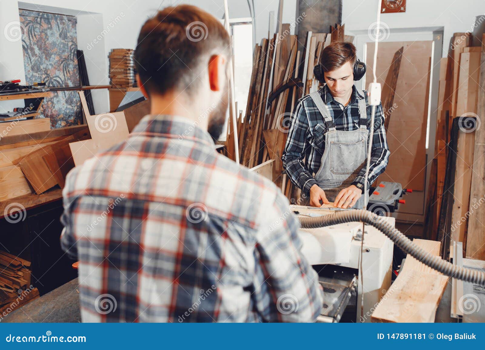 The Carpenter Works with a Tree Stock Image - Image of engineer ...