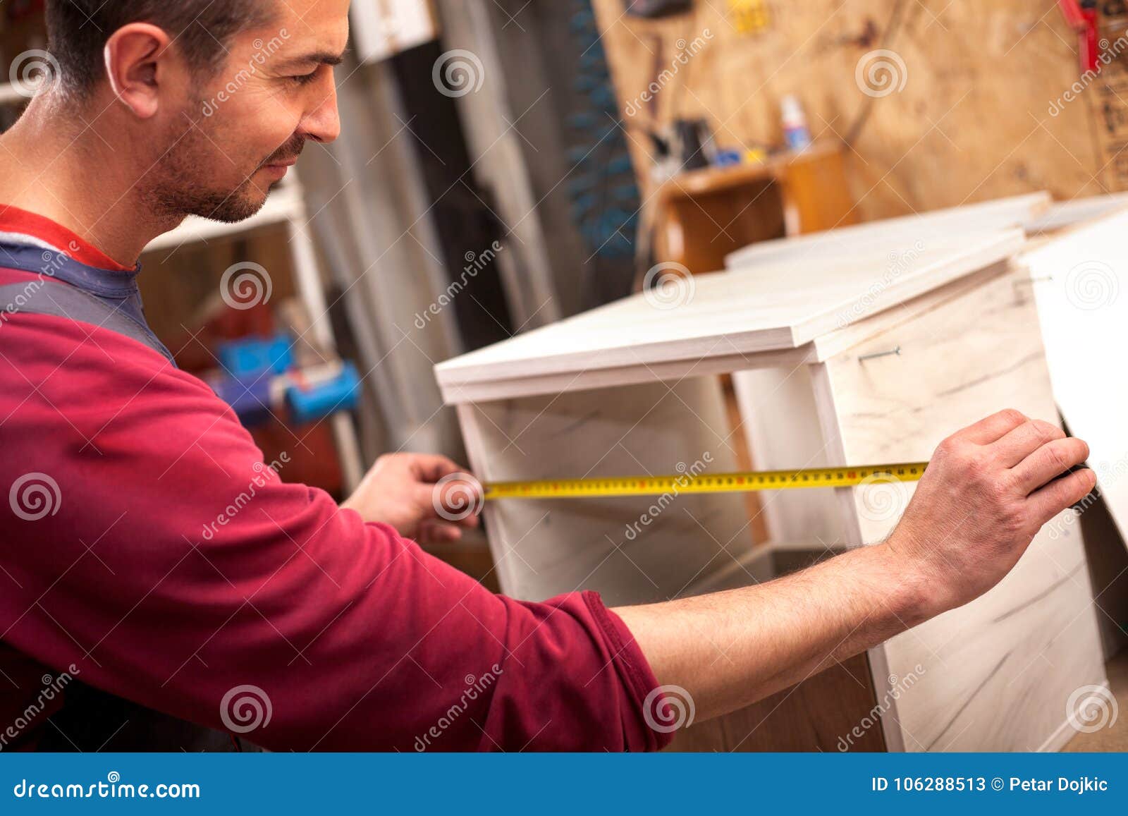 Man with Carpenters Tools Construction Concept Stock Image - Image of ...