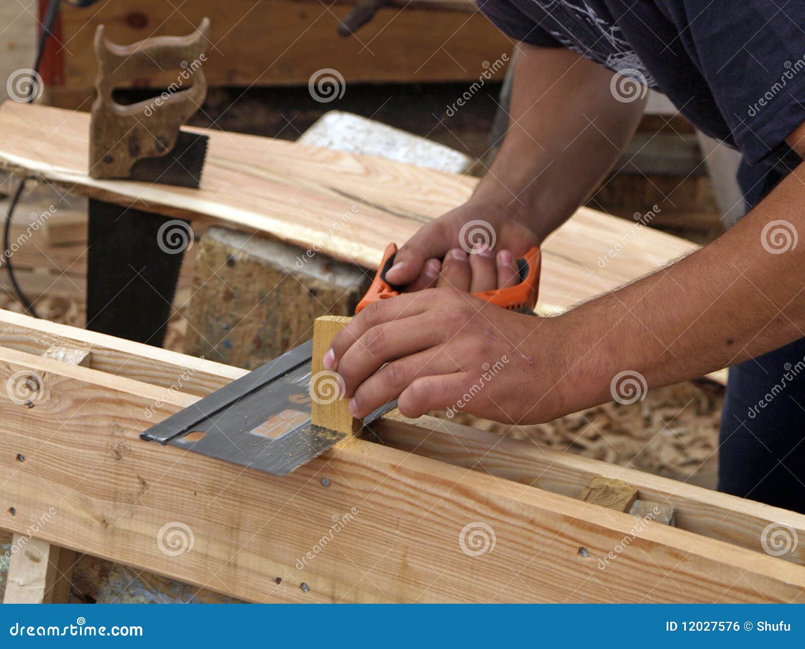 Carpenters hands stock photo. Image of work, wood, carpentry - 12027576