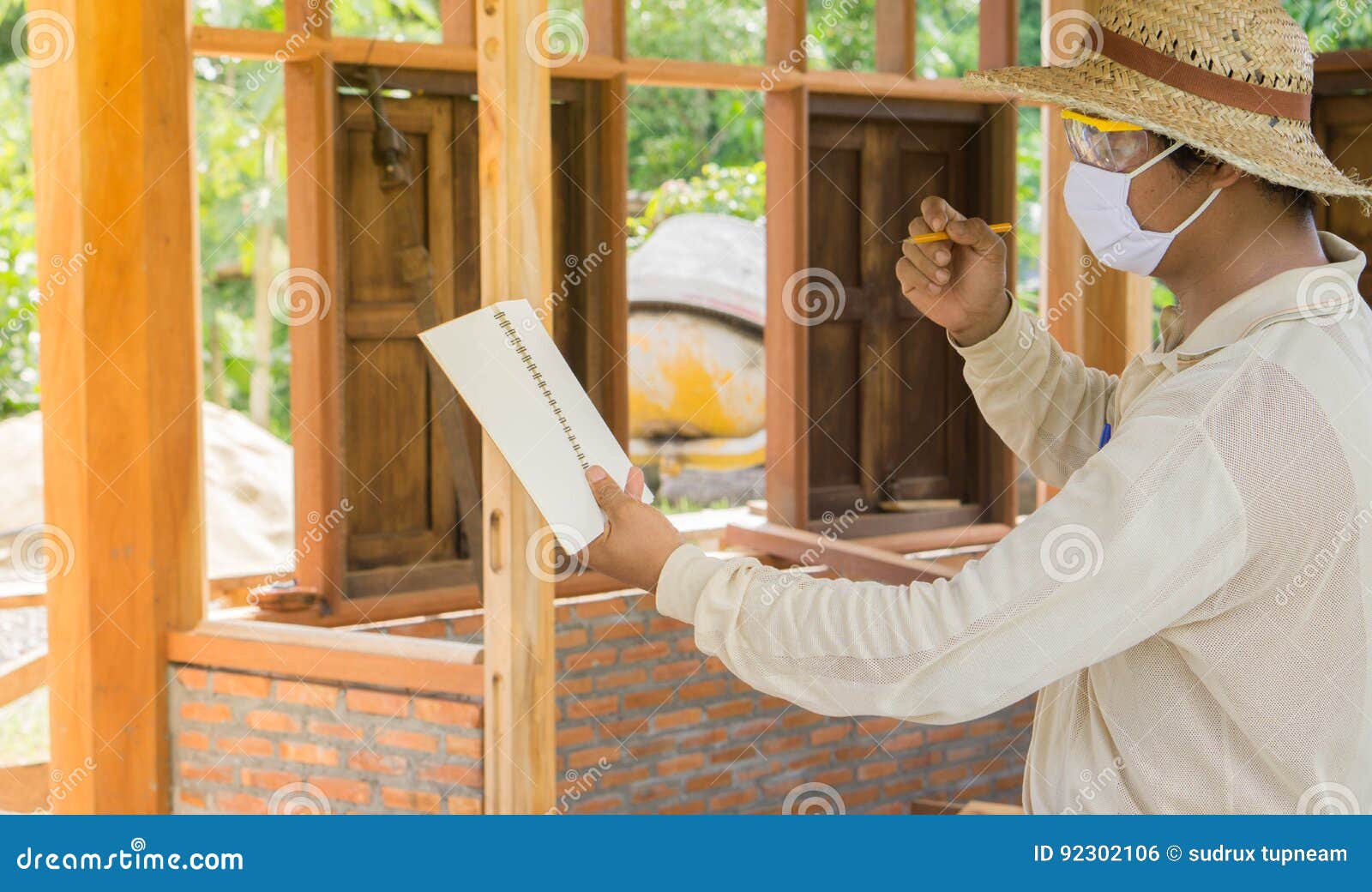 Carpenters are Planning To Build a Home Stock Photo - Image of measure ...