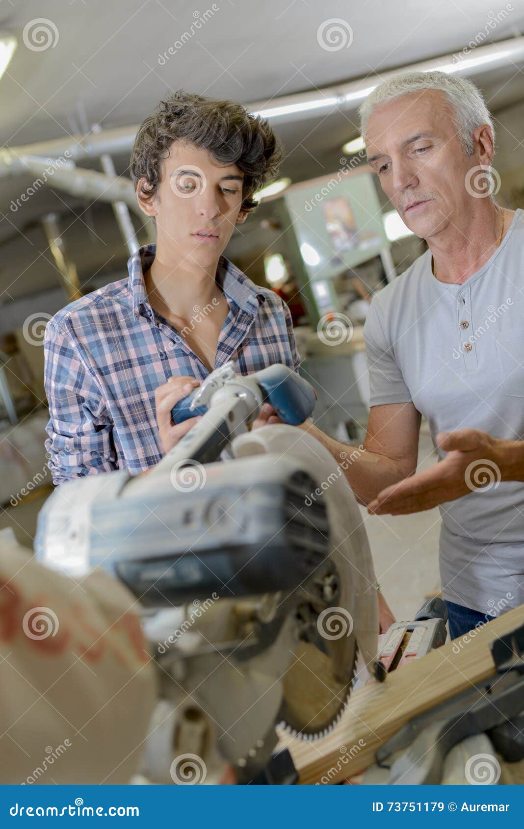 Carpenters using band saw stock image. Image of craft - 73751179