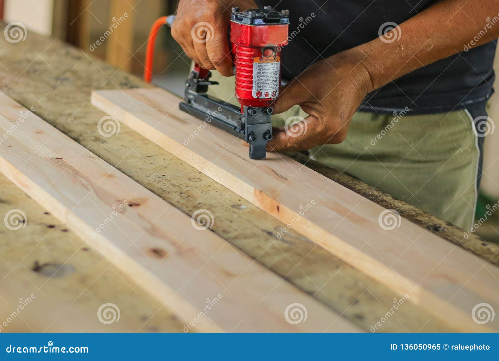Carpenters are Using Tools with Wood Working Furniture Stock Image ...