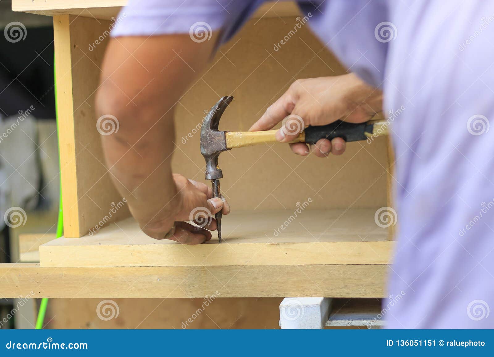 Carpenters are Using Tools with Wood Working Furniture Stock Image ...