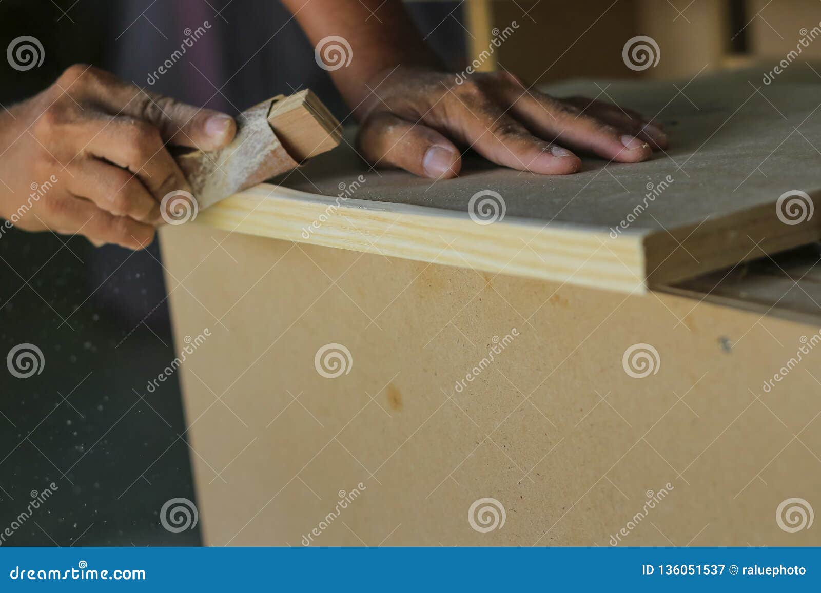 Carpenters are Using Tools with Wood Working Furniture Stock Image ...