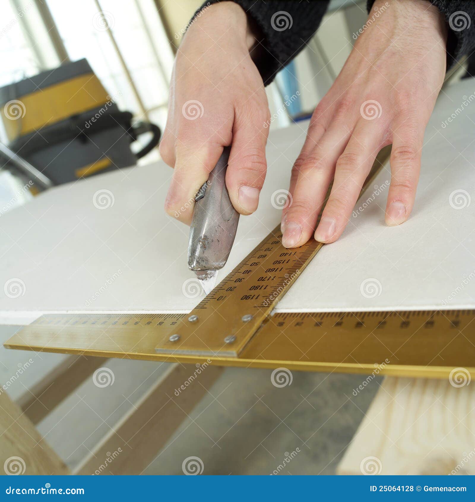 Carpenting stock photo. Image of indoors, knife, hand - 25064128