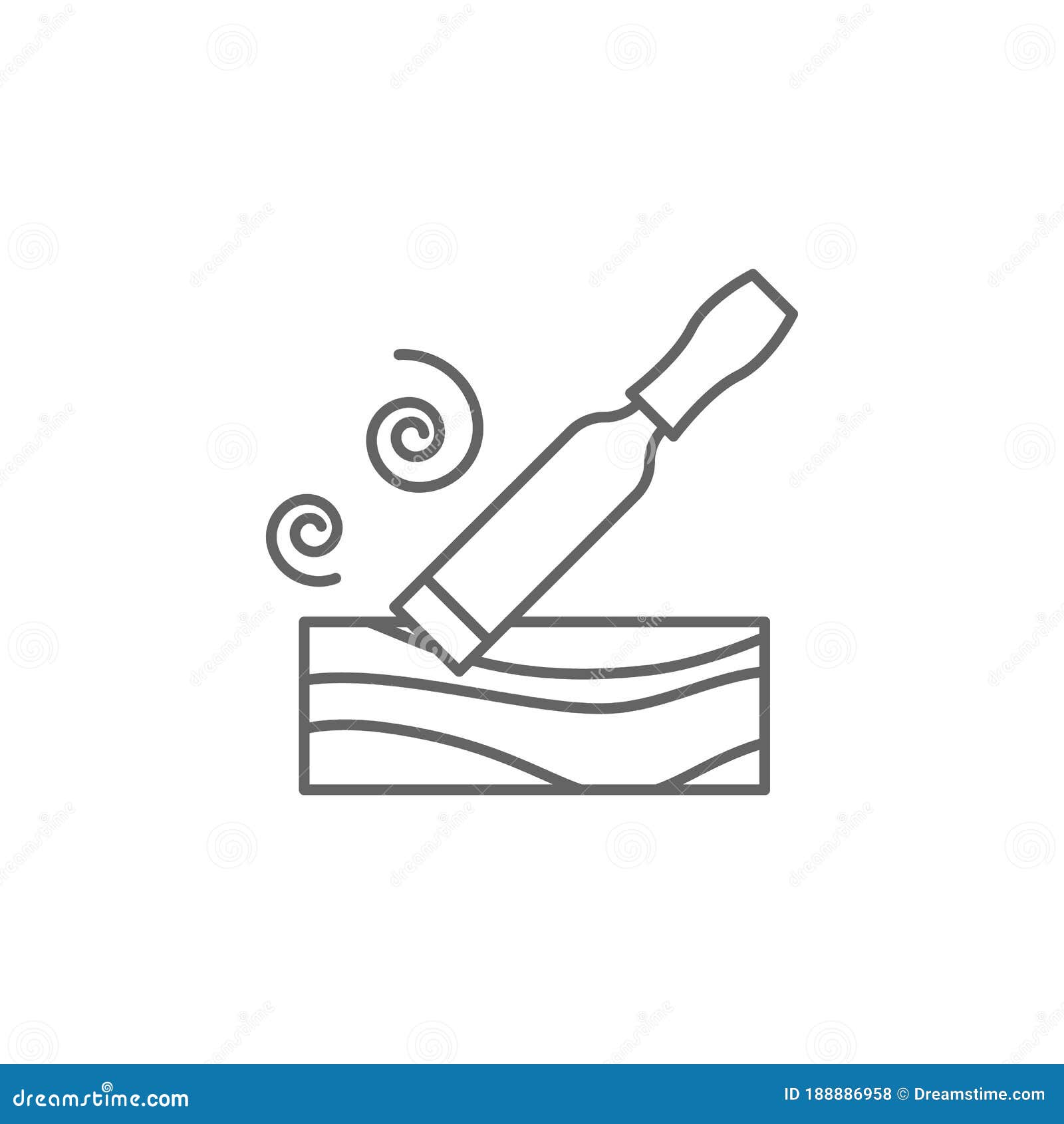 Chisel Line Art Icon Chisel Outline Logo Cartoon Vector