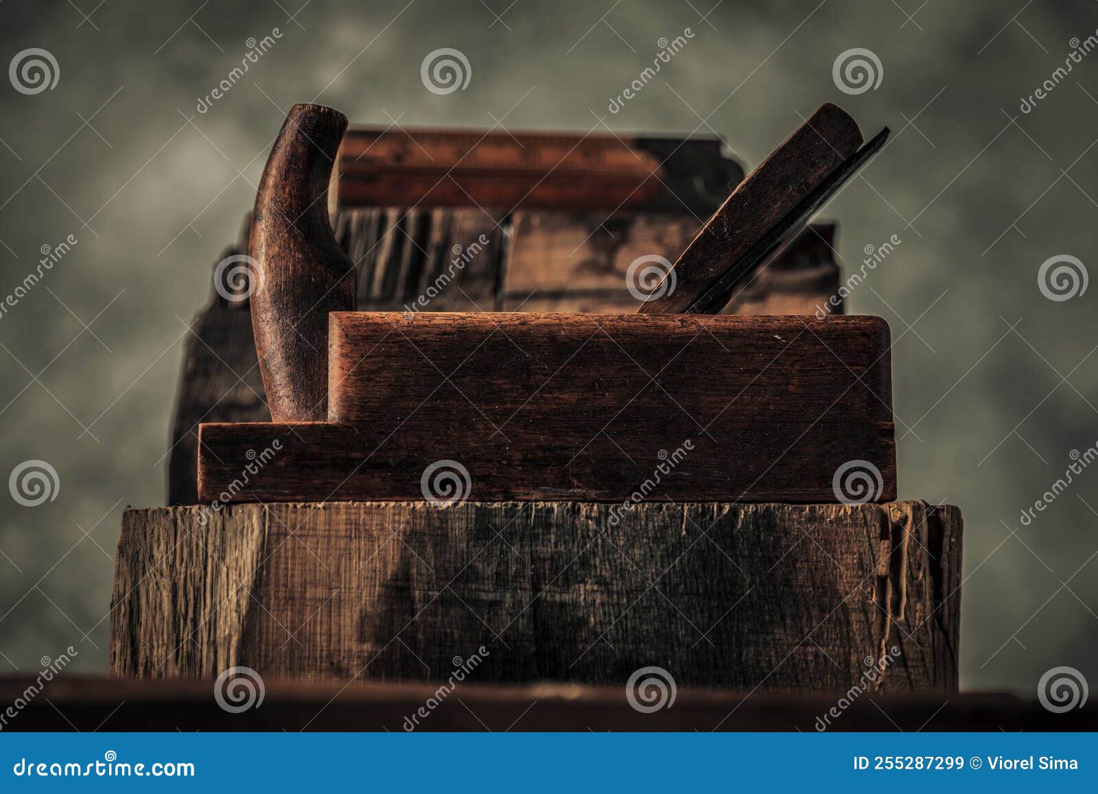 Carpentry Concept Illustrated By Planer And Ruler Stock Image ...