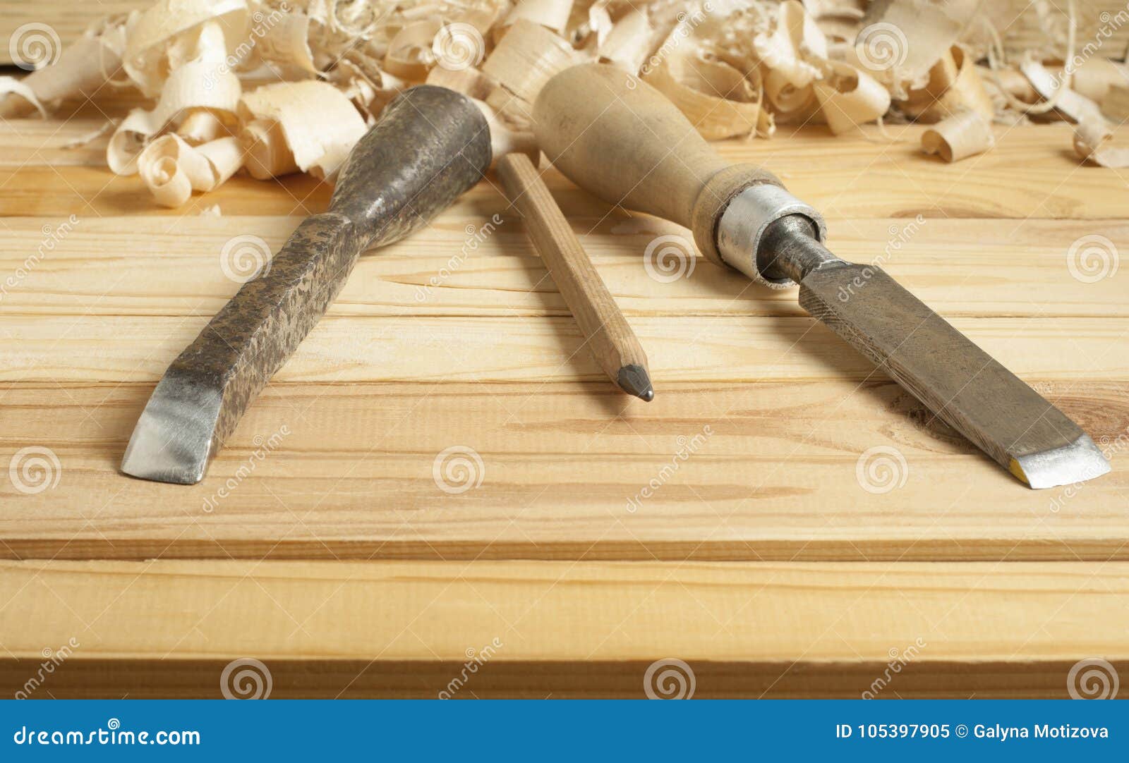 Carpentry Concept.Joiner Carpenter Workplace. Construction Tools on ...