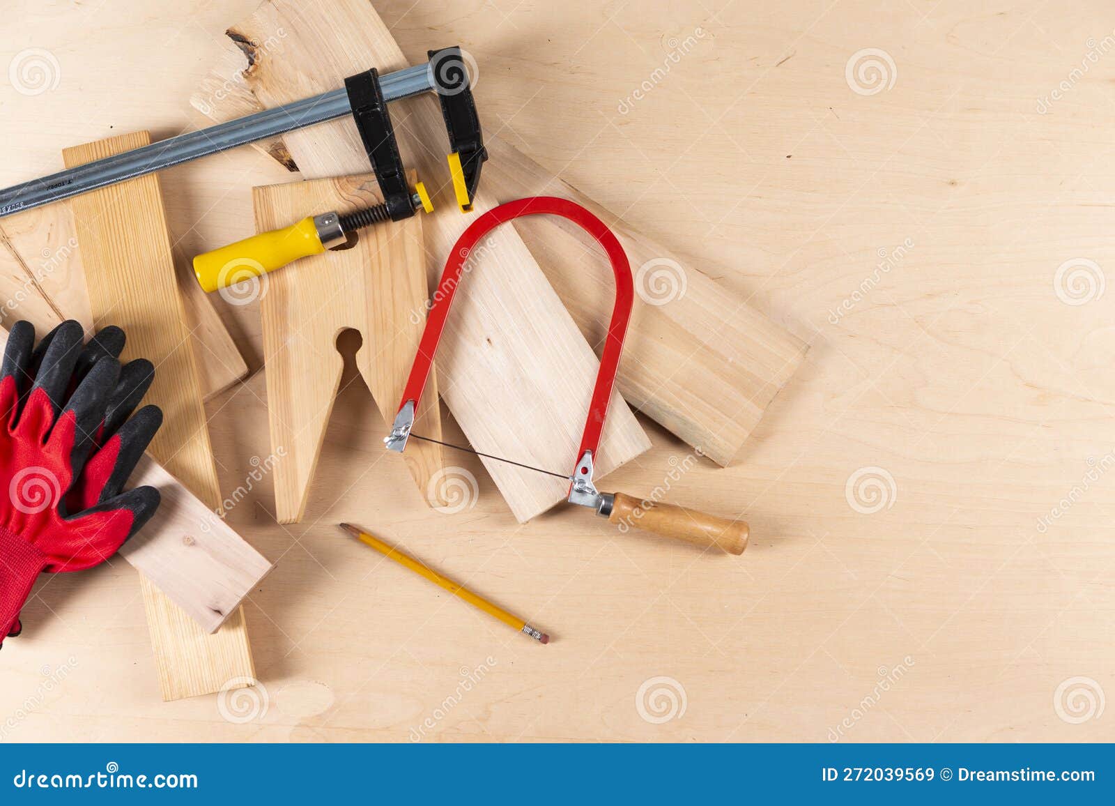 Carpentry Concepts and Ideas. Separate Lineup of Assorted Work Tools on ...