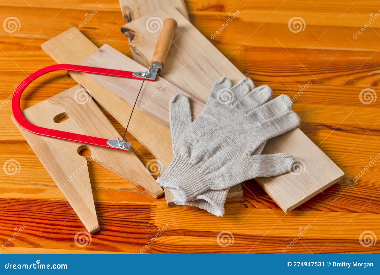 Separate Lineup of Assorted Work Tools on Wood. Horizontal Image ...