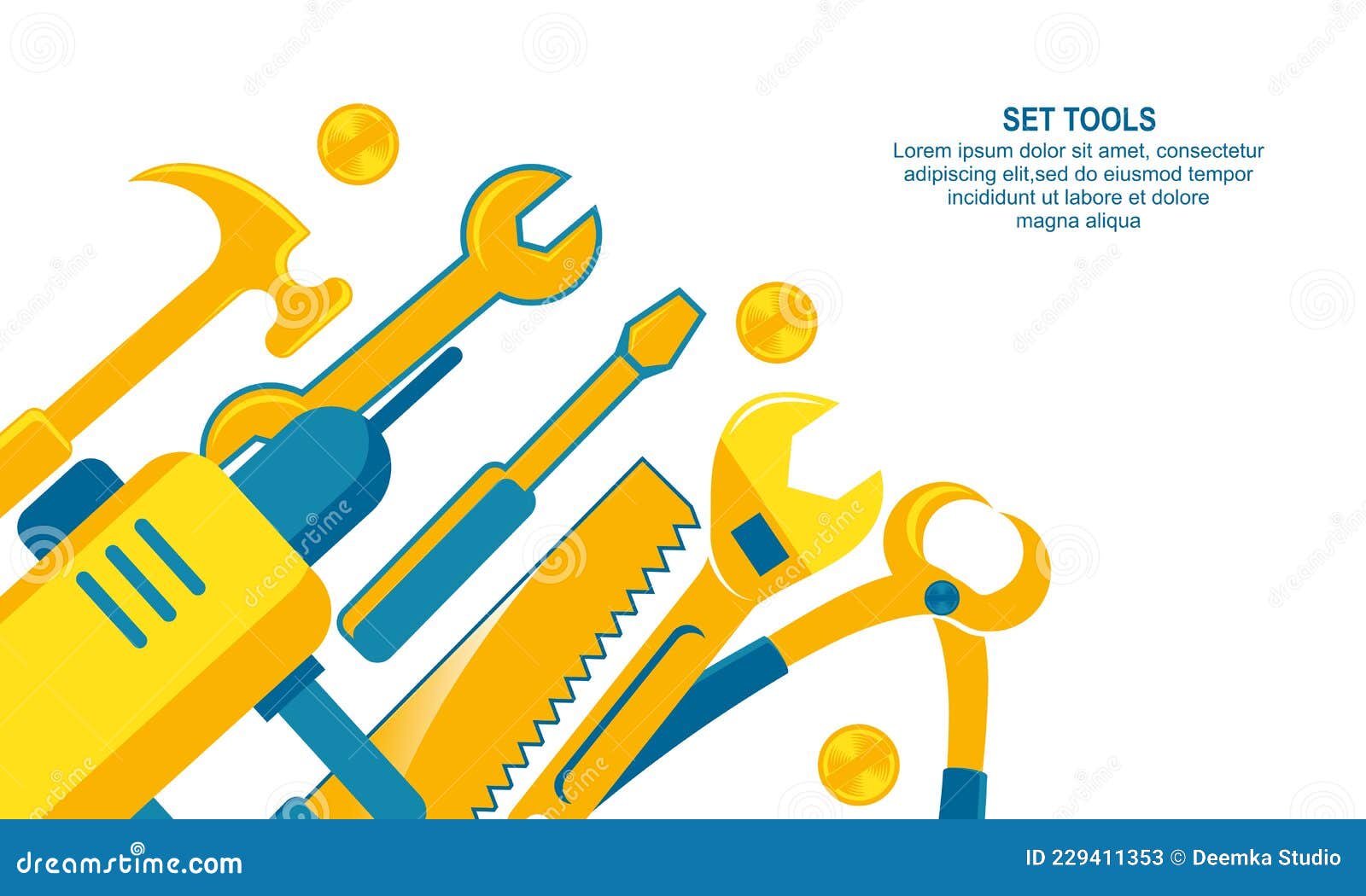 Carpentry Construction and House Renovation Tools Realistic Composition ...